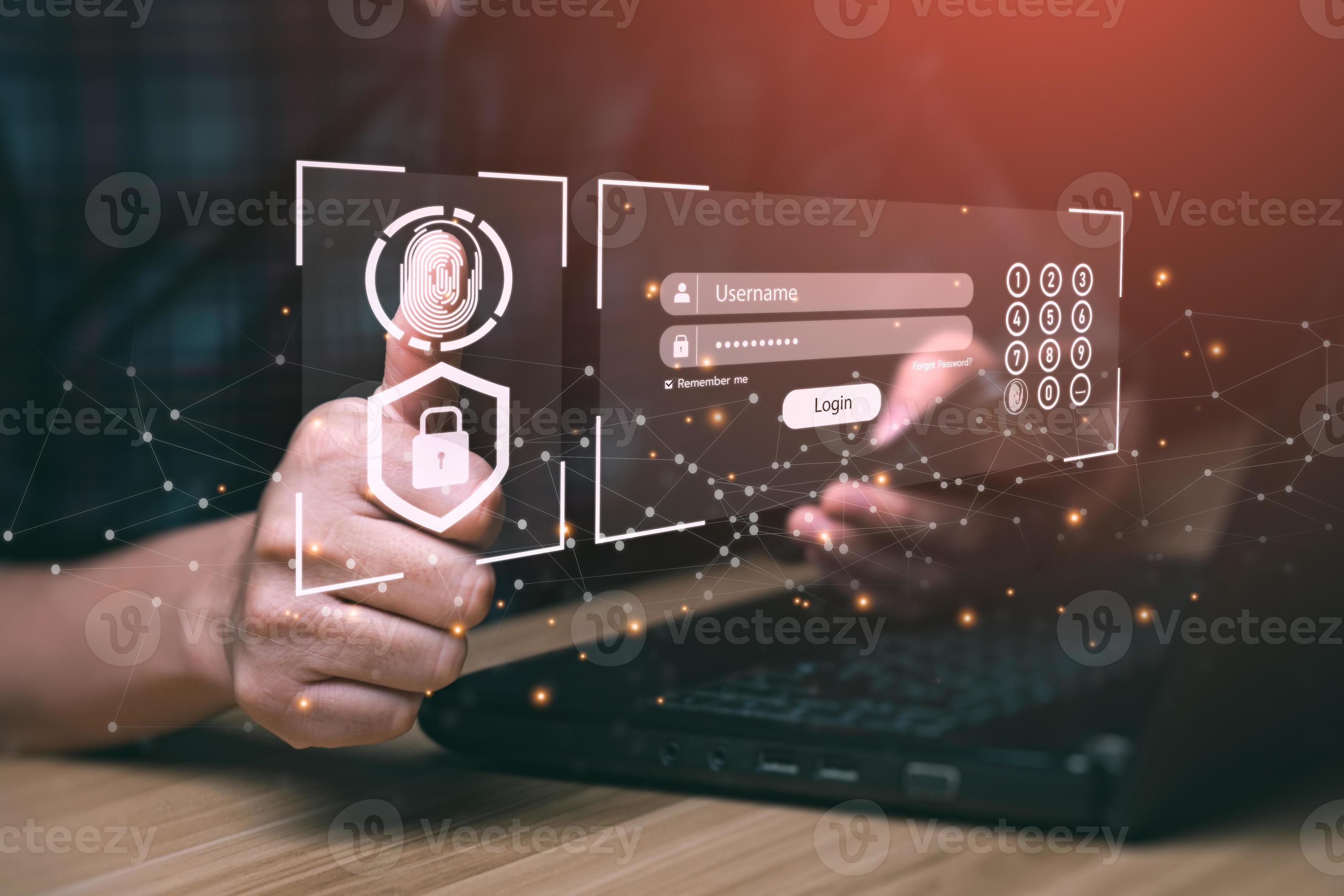 login and password cyber security concept Data protection and secure internet access cyber ...