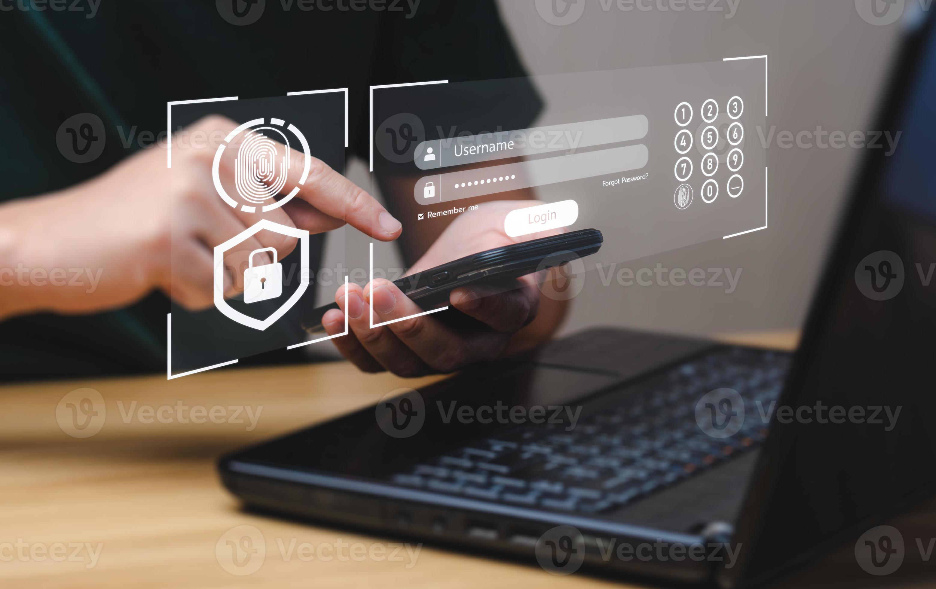 Cyber Login And Password Concept With A Mobile Data Protection And