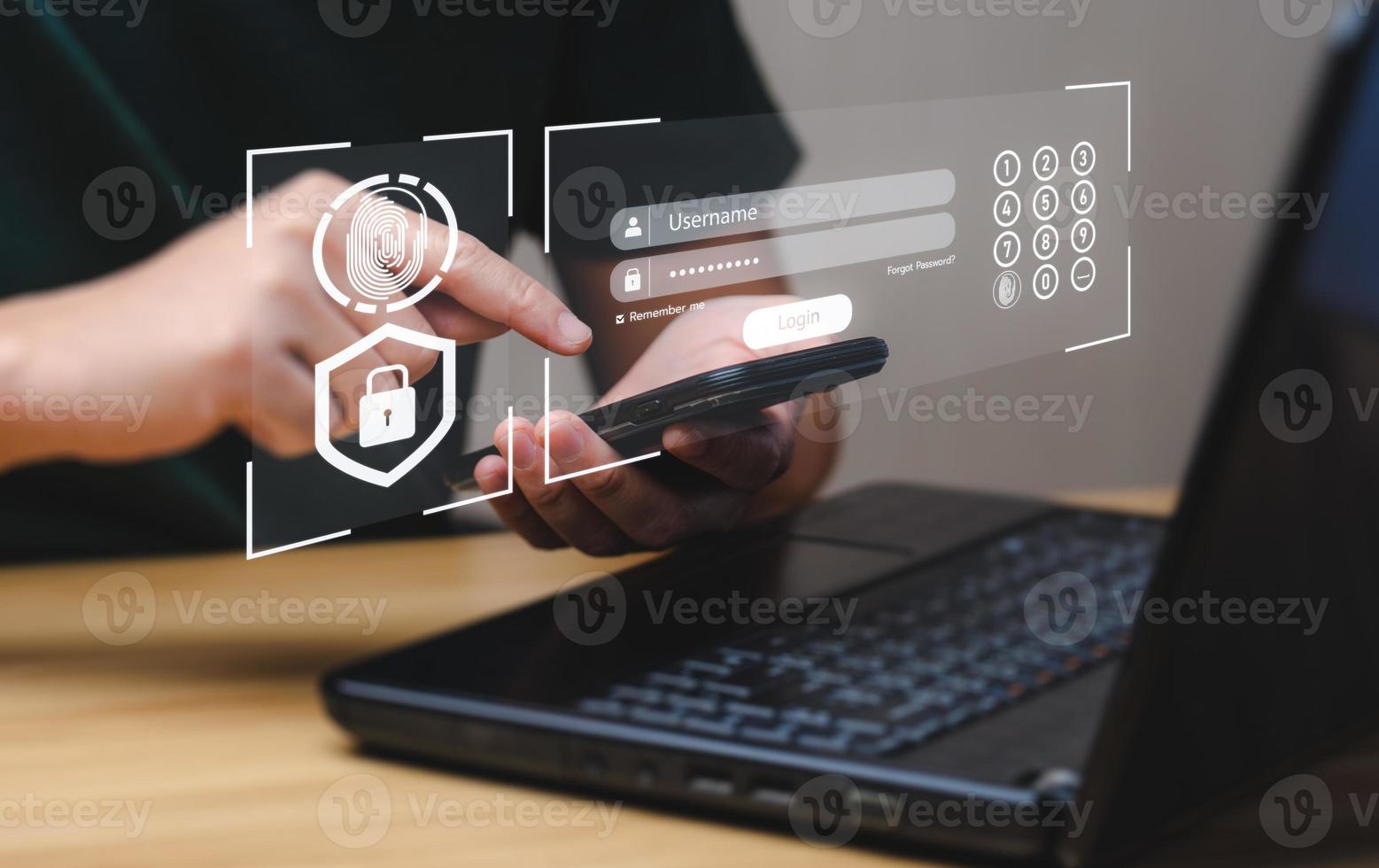 Cyber Login And Password Concept With A Mobile Data Protection And Secure Internet Access Cyber