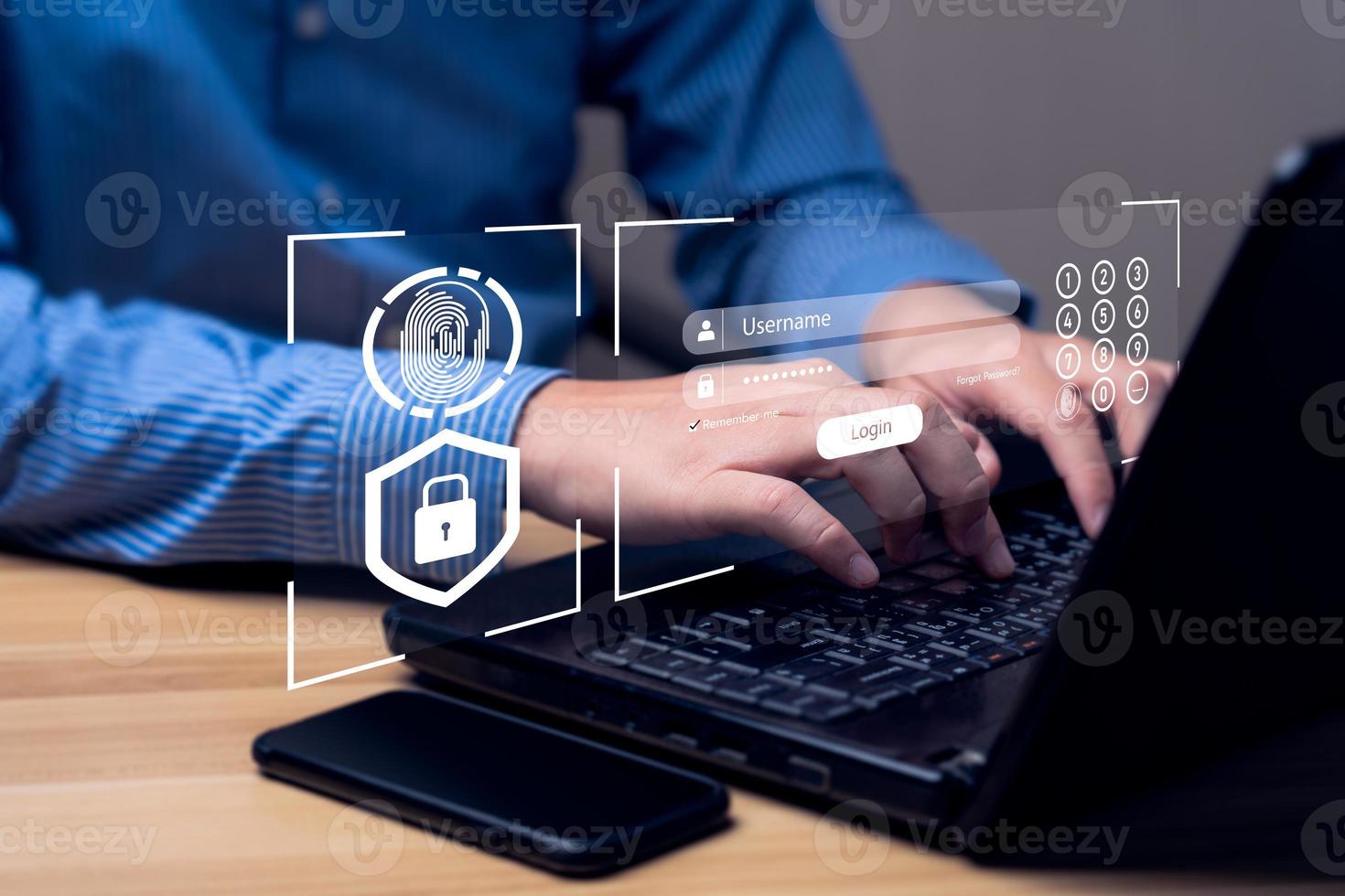 Cyber Login And Password Concept With A Smartphone Data Protection And Secure Internet Access