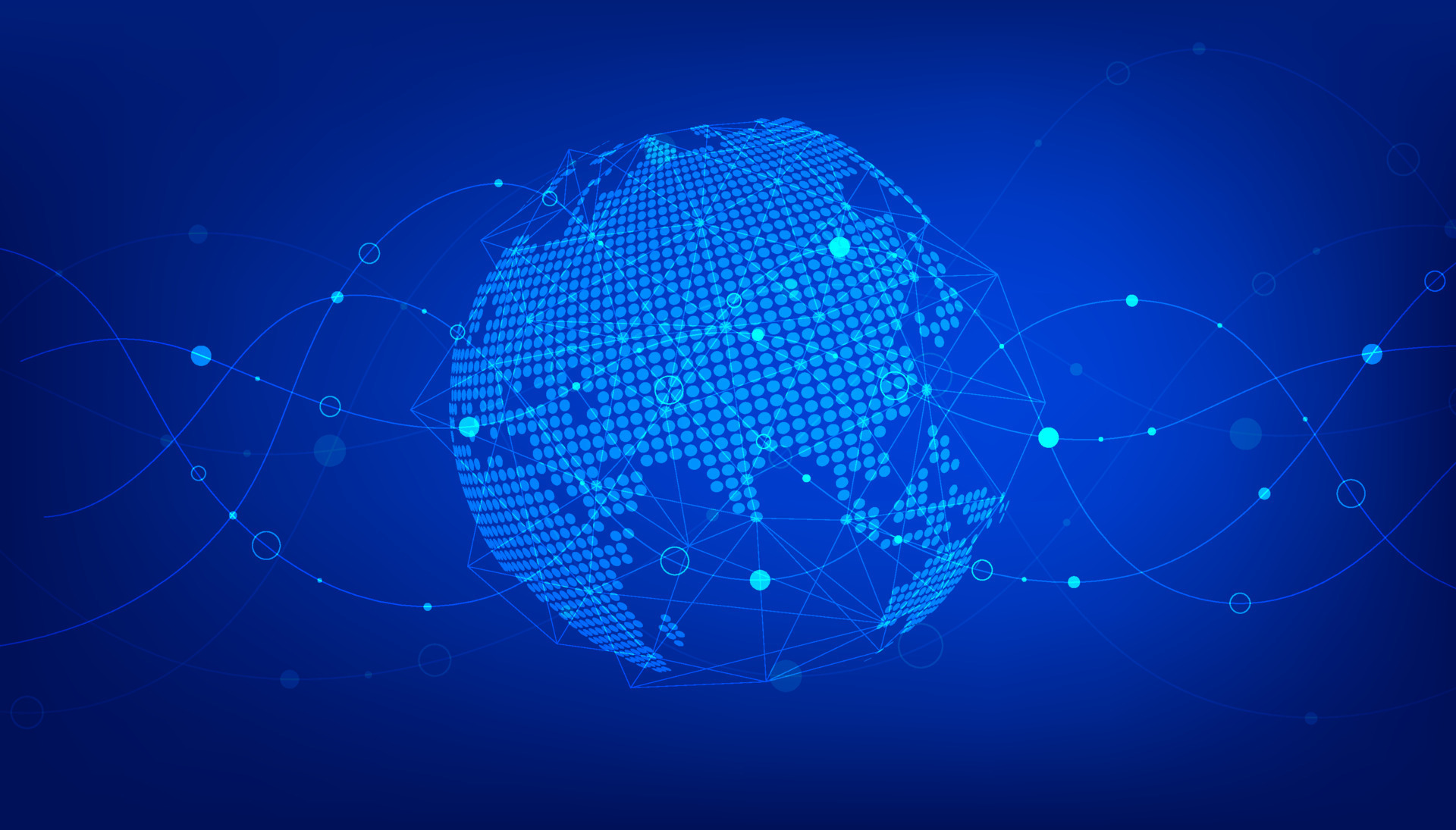 Global Network Connection Abstract Earth Map Big Data Visualization Background Vector