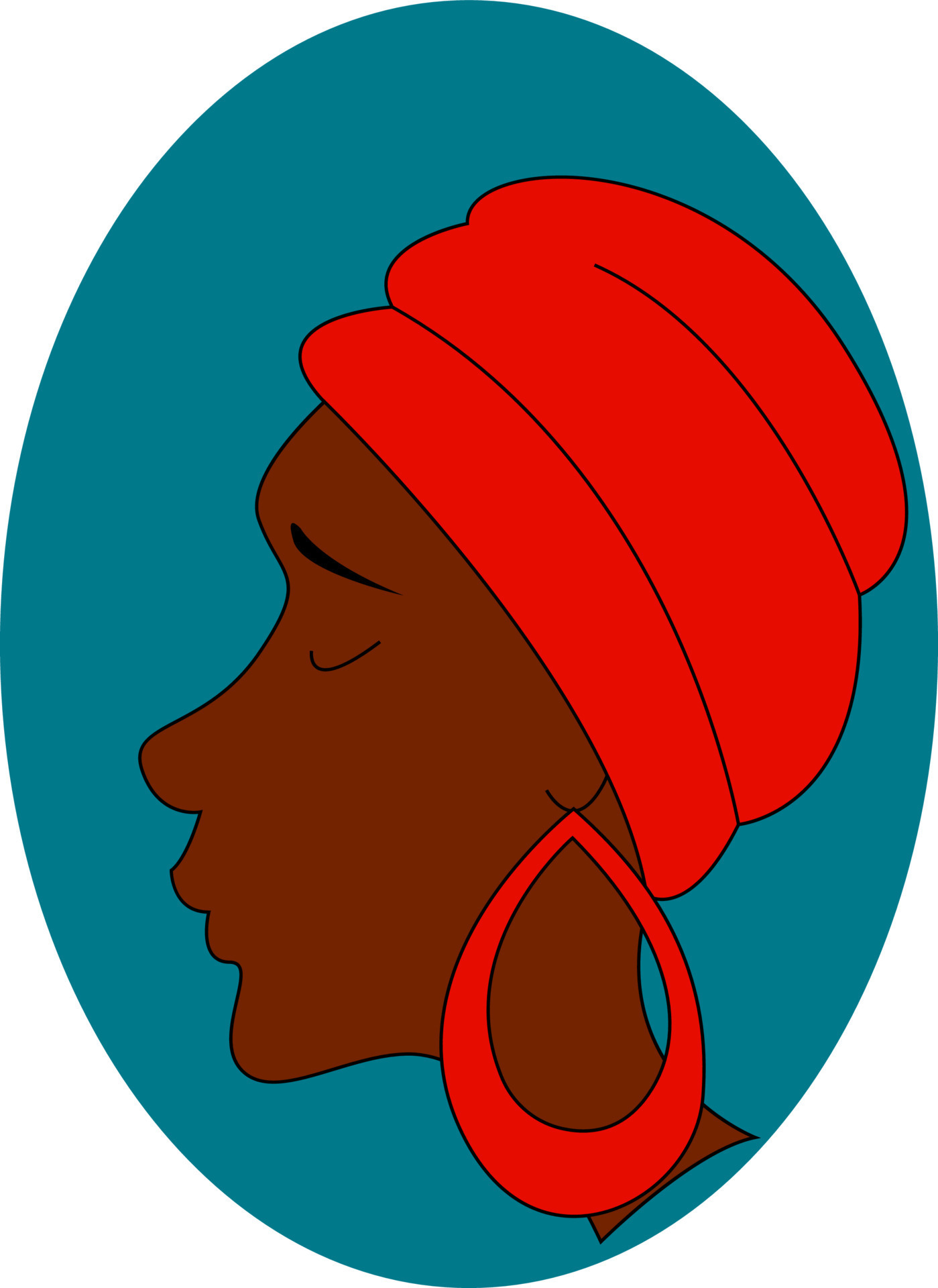 African Woman Profile Illustration Vector On White Background