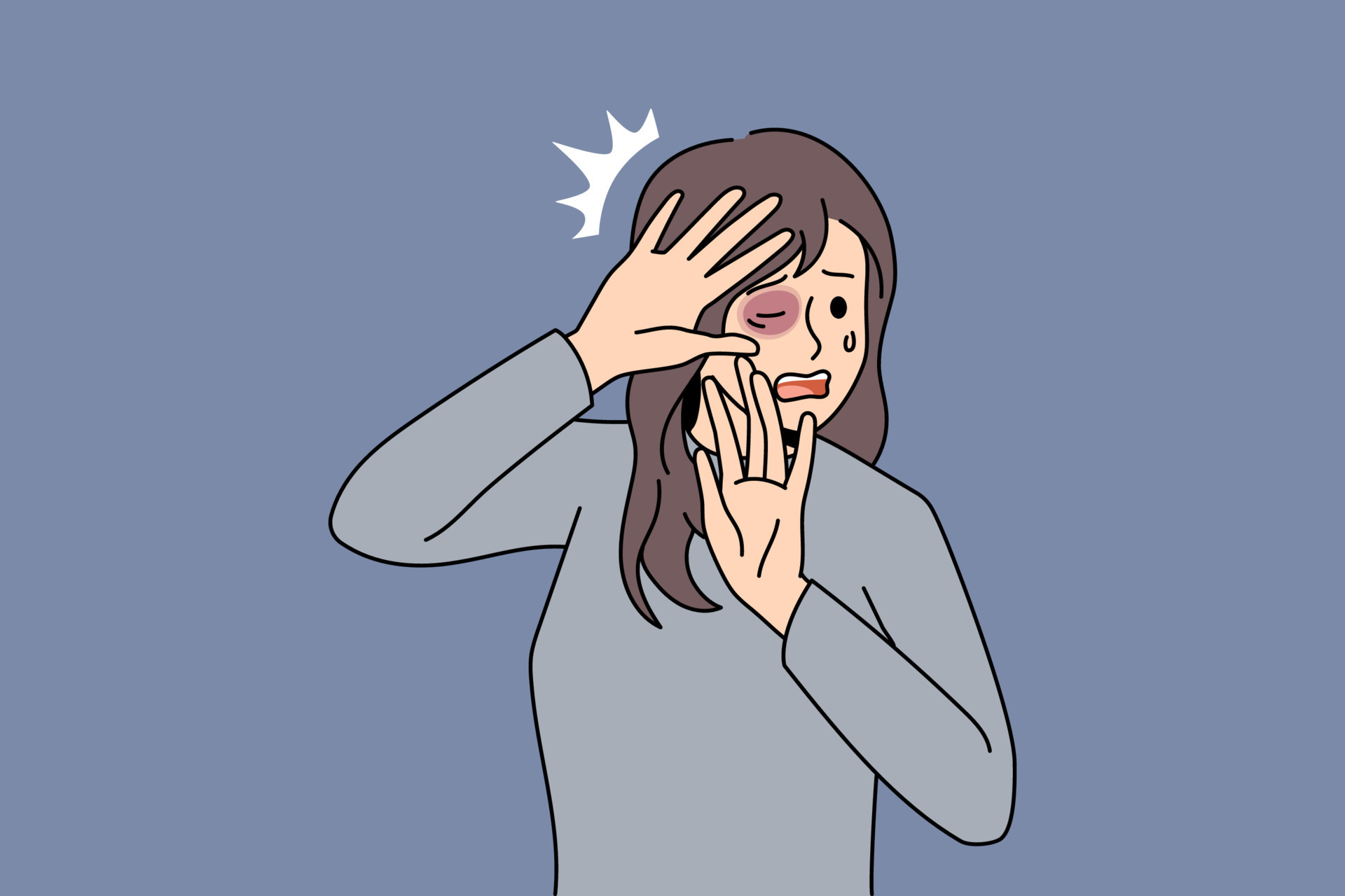 Home abuse and harassment concept. Young afraid scared terrified woman ... Home abuse and harassment concept. Young afraid scared terrified woman ...