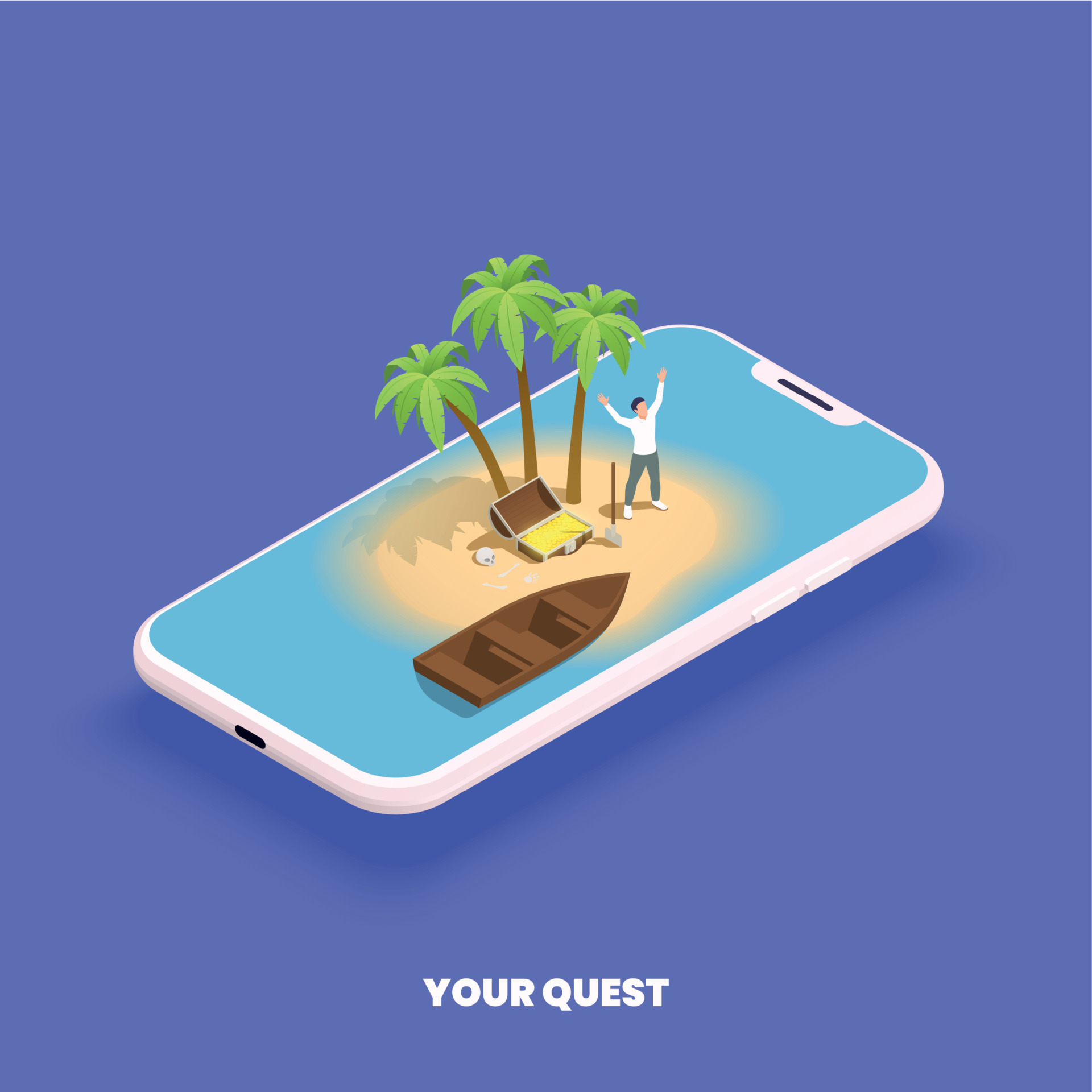 Treasure Hunt Game Concept 13489504 Vector Art At Vecteezy