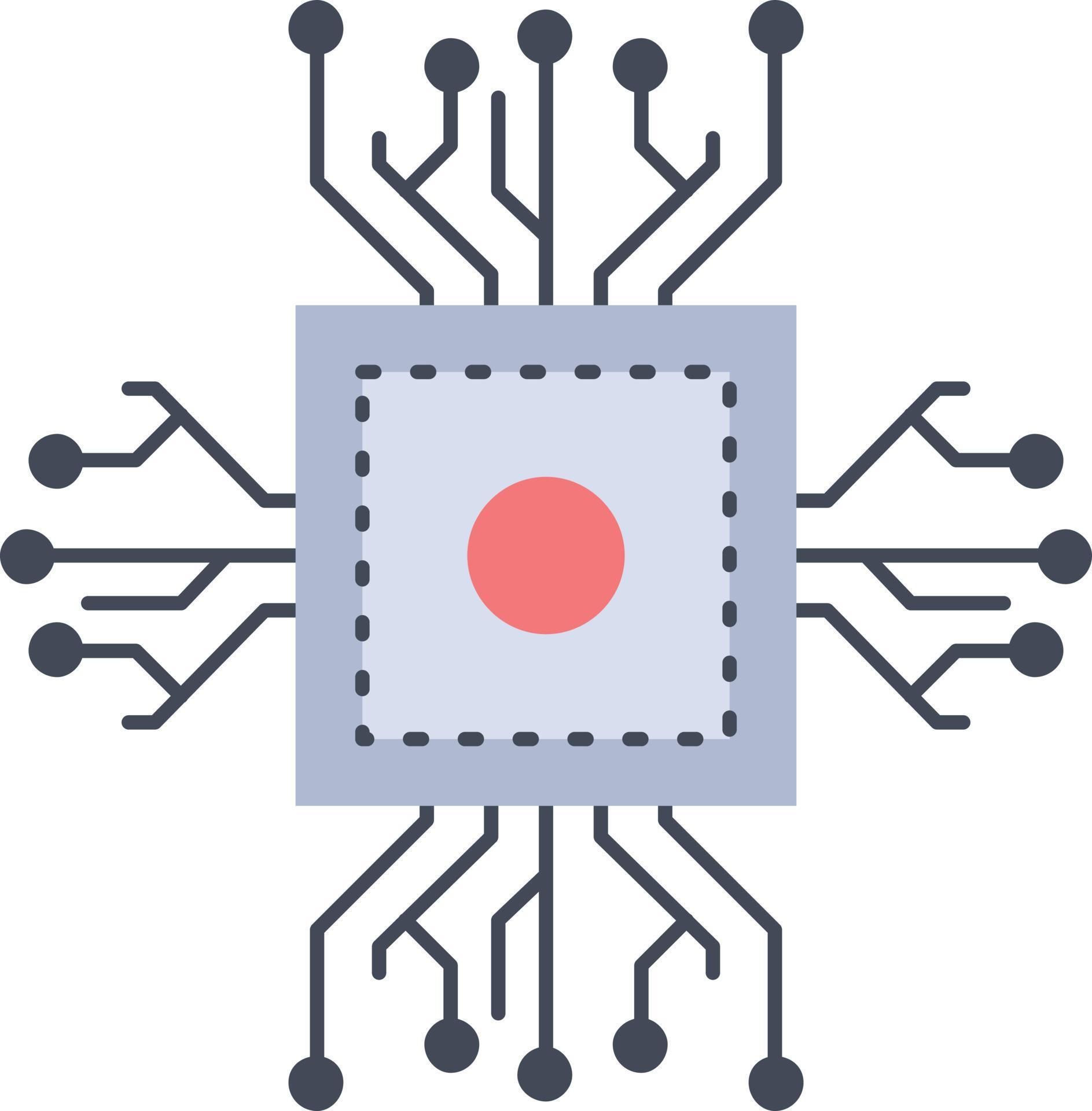 Chip cpu microchip processor technology Flat Color Icon Vector 13494174 Vector Art at Vecteezy