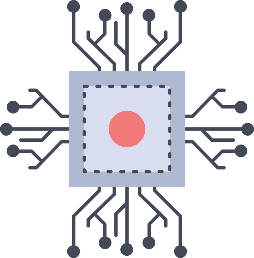 Chip cpu microchip processor technology Flat Color Icon Vector 13494174 Vector Art at Vecteezy