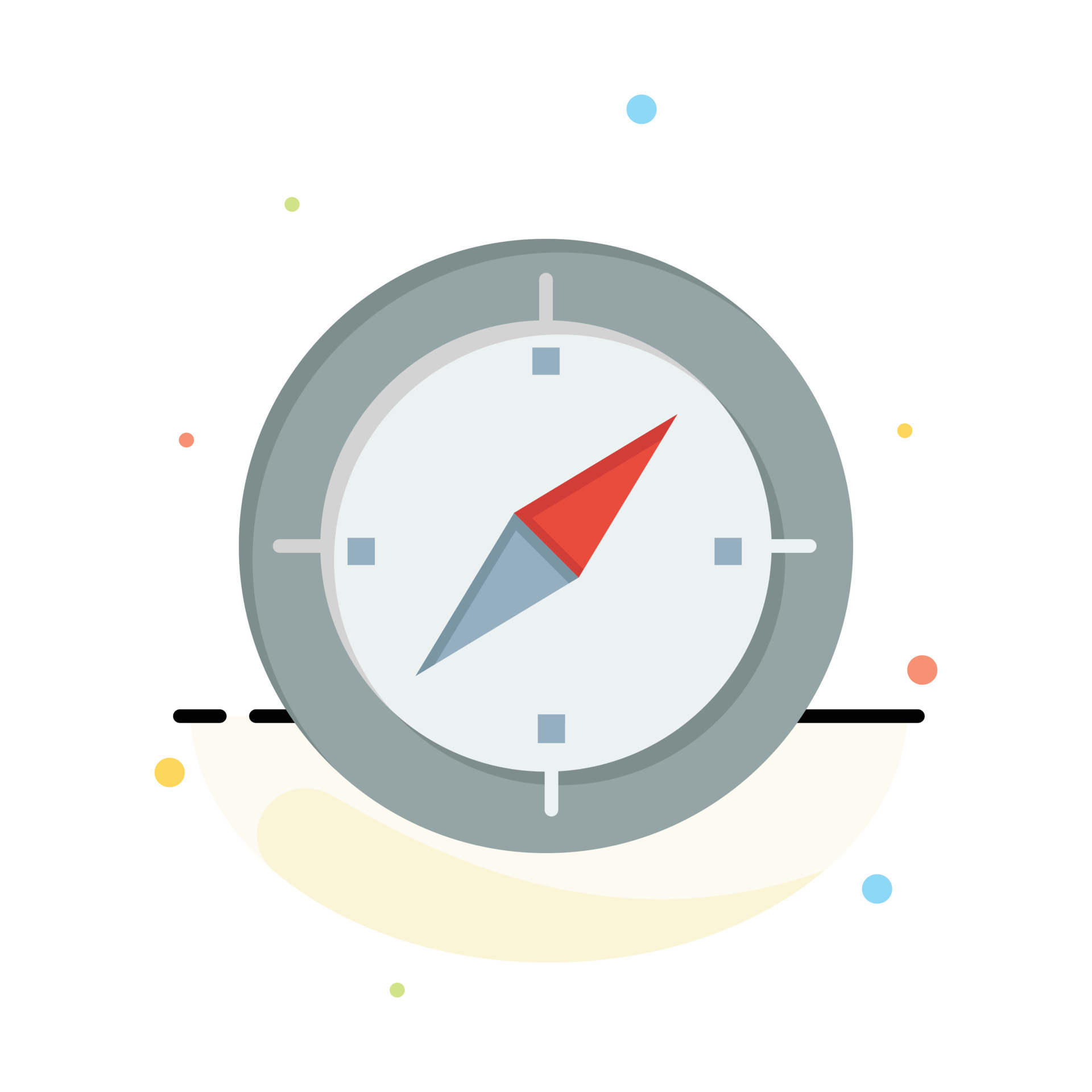 Navigation Direction Compass Gps Abstract Flat Color Icon Template