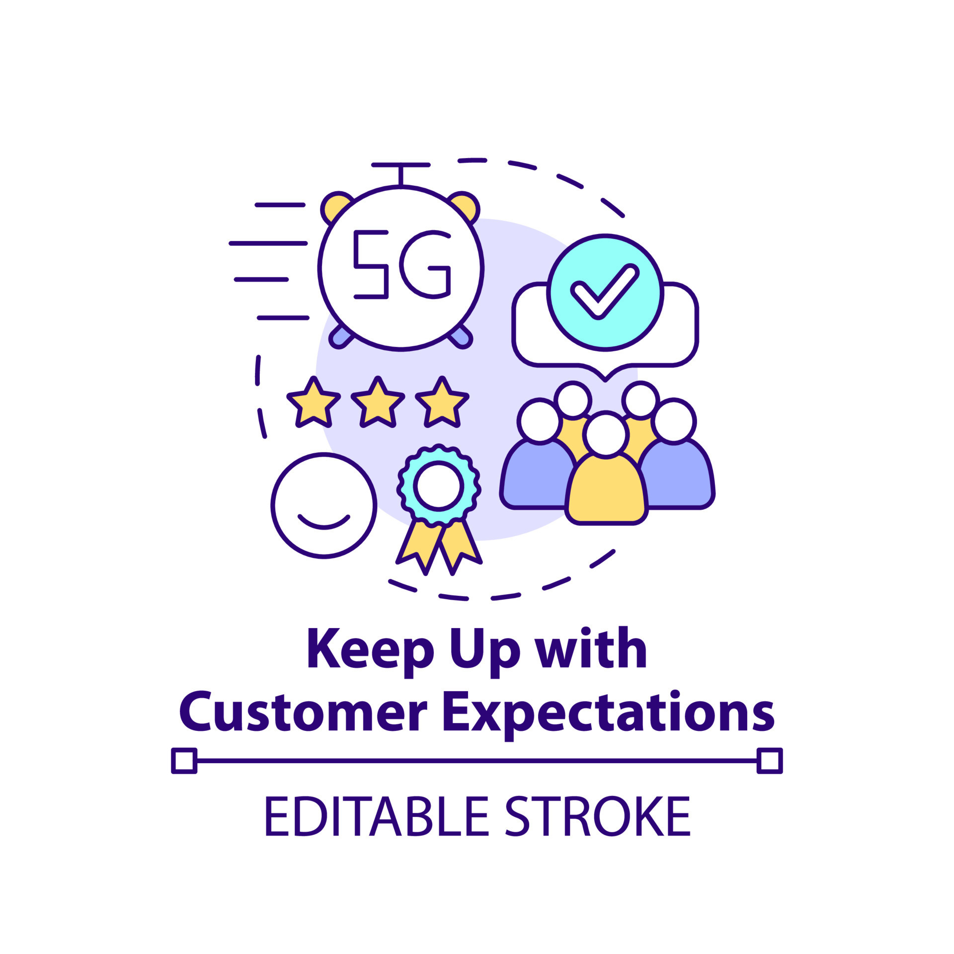 Keep Up With Customer Expectations Concept Icon Digital First Strategy Abstract Idea Thin Line