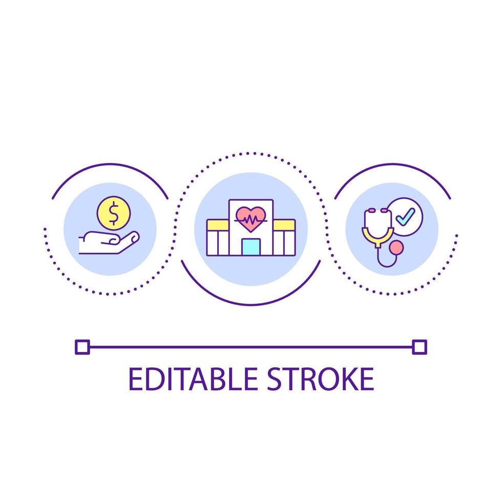 Hospital Based Medical Care Services Loop Concept Icon Healthcare Financial Assistance And