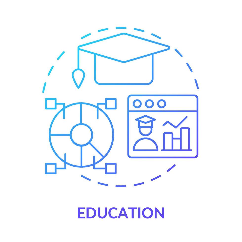 Education Blue Gradient Concept Icon Big Data Application Abstract Idea Thin Line Illustration