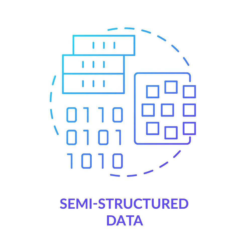 Semi-structured data blue gradient concept icon. Big data type abstract ... Semi-structured data blue gradient concept icon. Big data type abstract ...