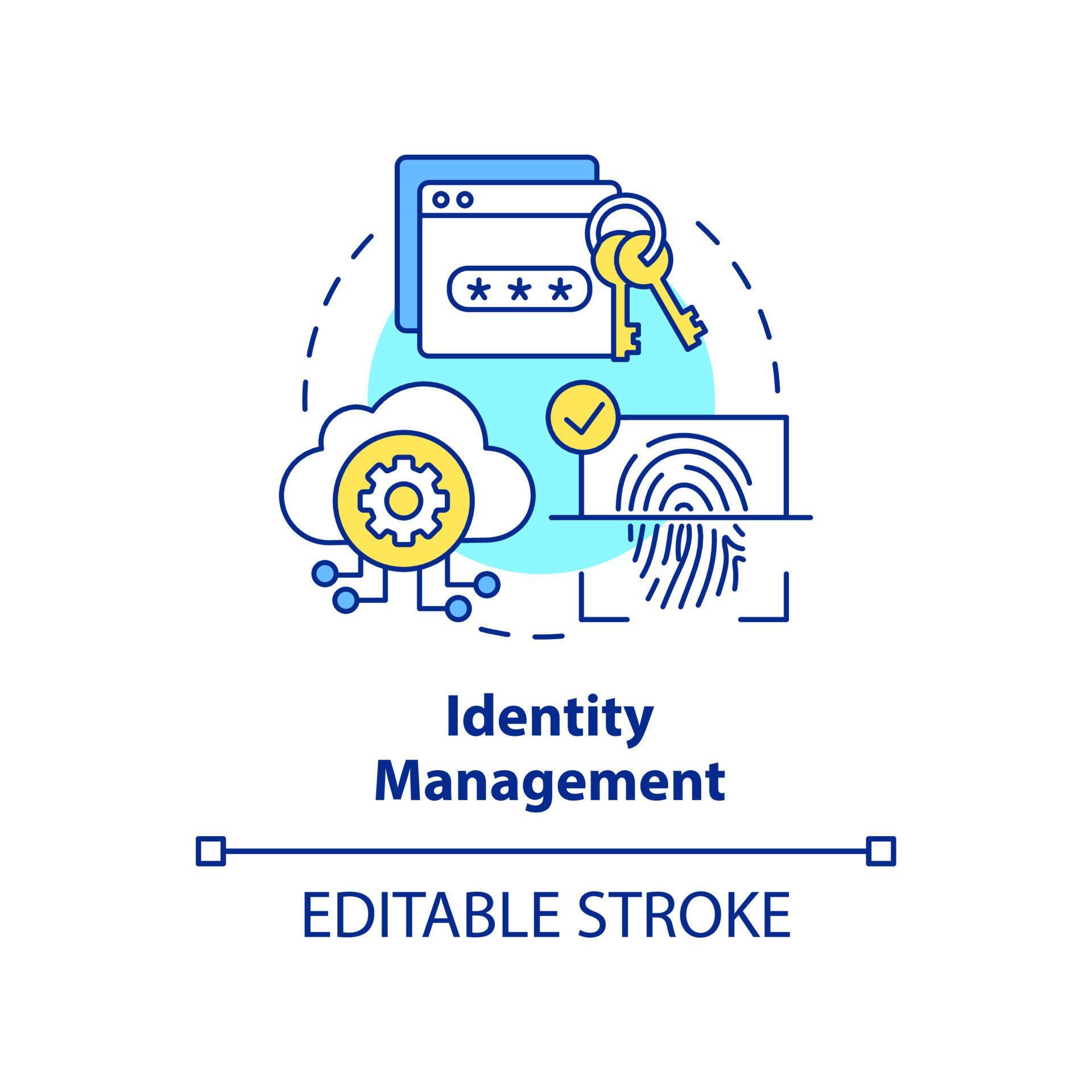 Identity management concept icon. Cybersecurity management abstract ... Identity management concept icon. Cybersecurity management abstract ...