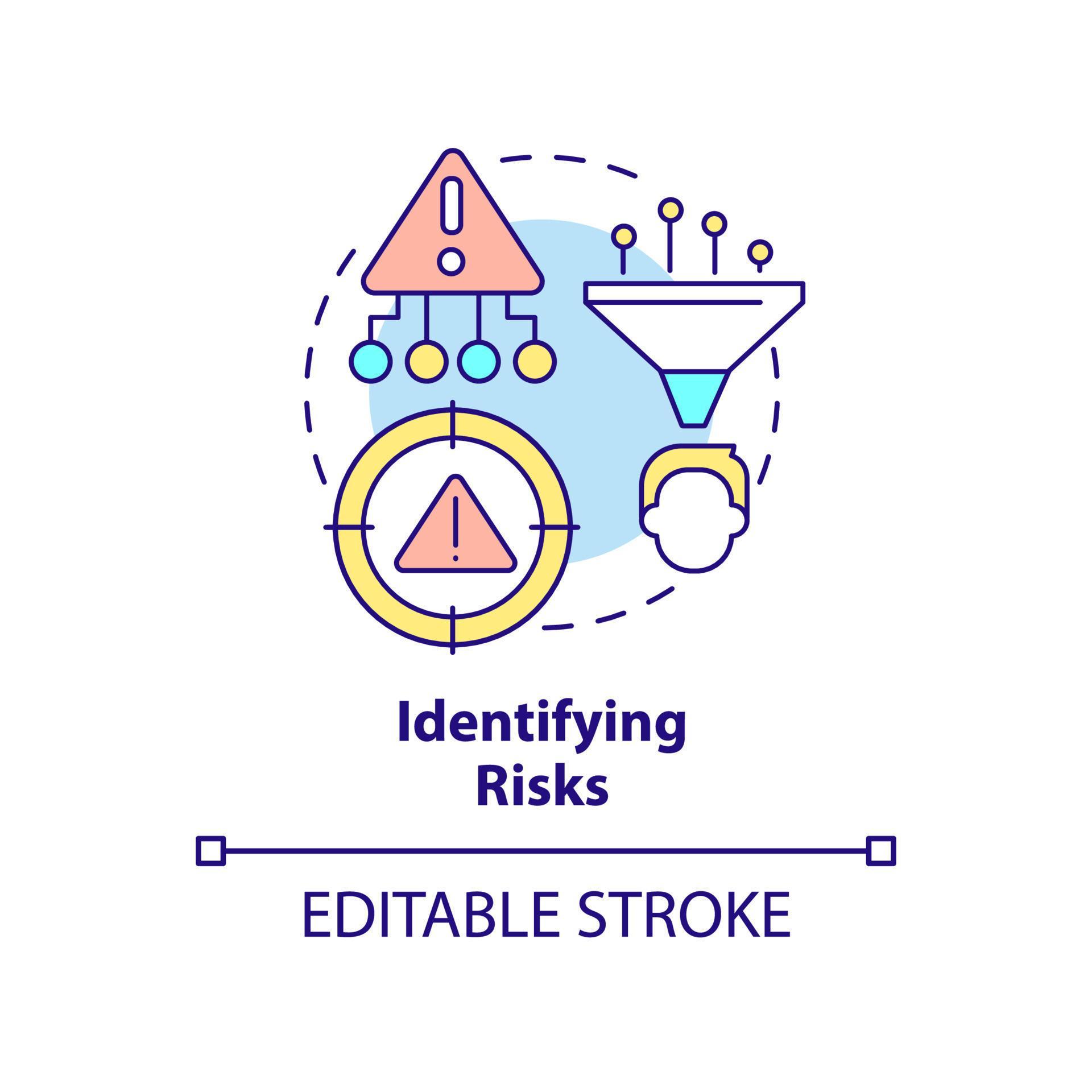 Identifying Risks Concept Icon Risk Management Process Abstract Idea Thin Line Illustration