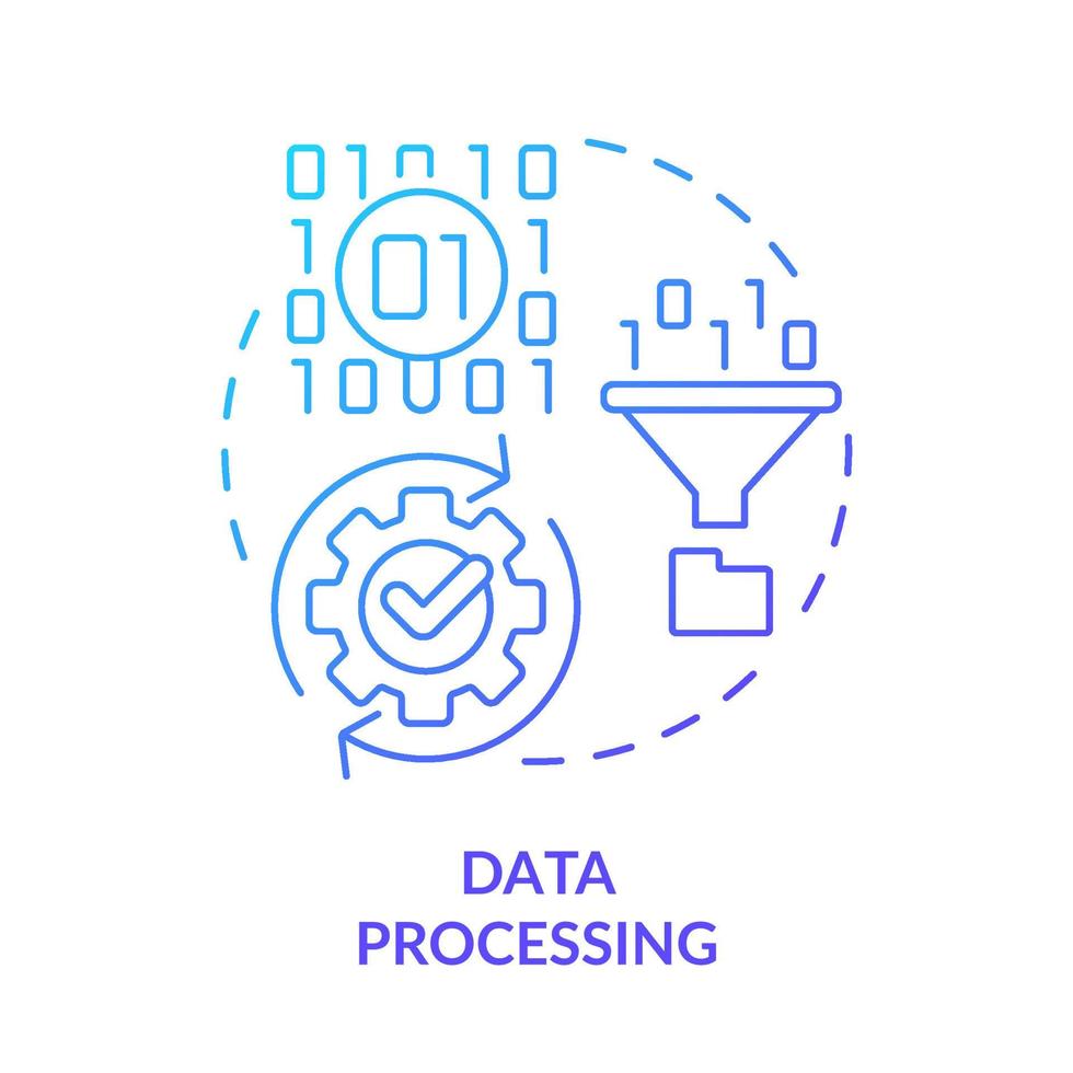 Data Processing Blue Gradient Concept Icon Big Data Manipulation
