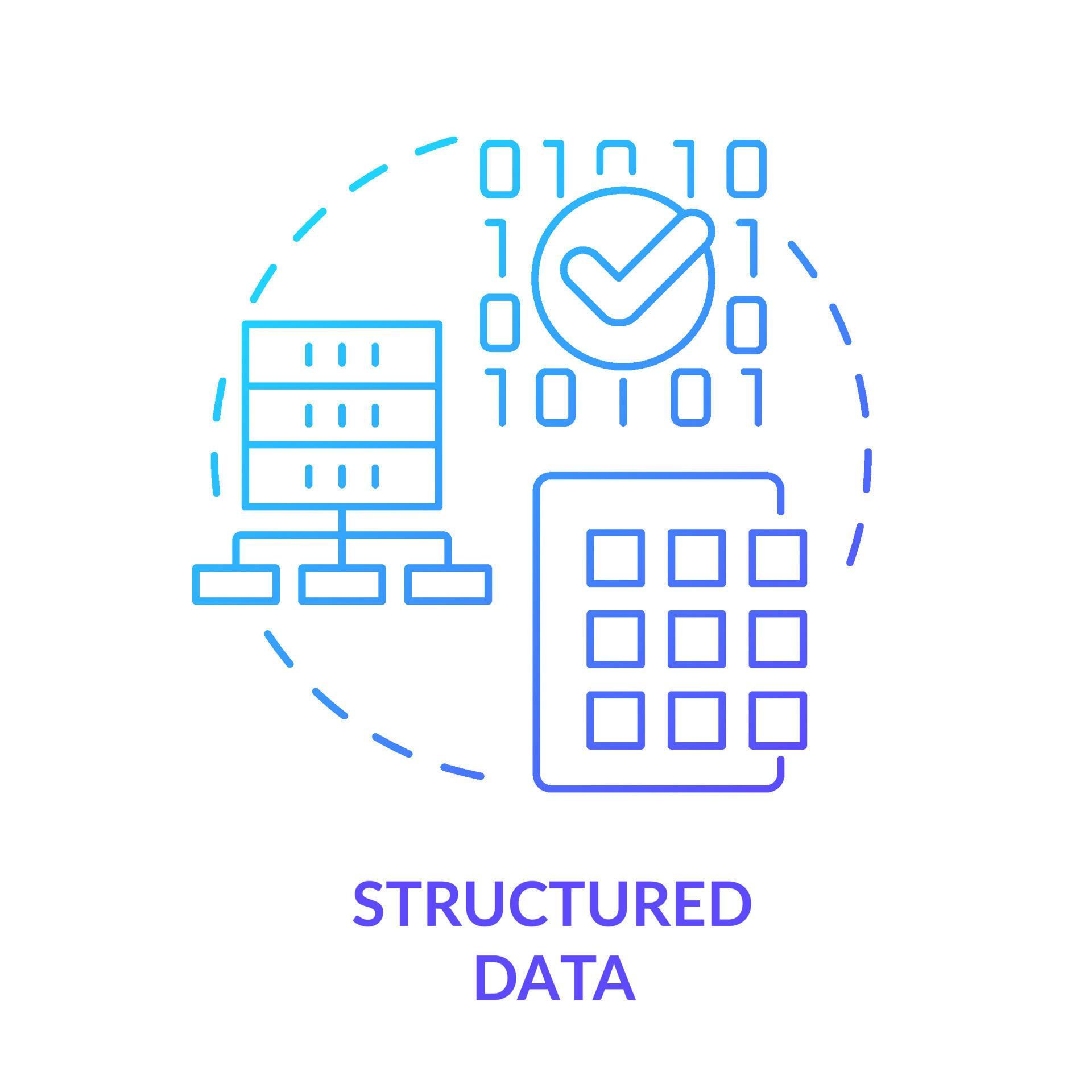 Structured data blue gradient concept icon. Big data type abstract idea ... Structured data blue gradient concept icon. Big data type abstract idea ...