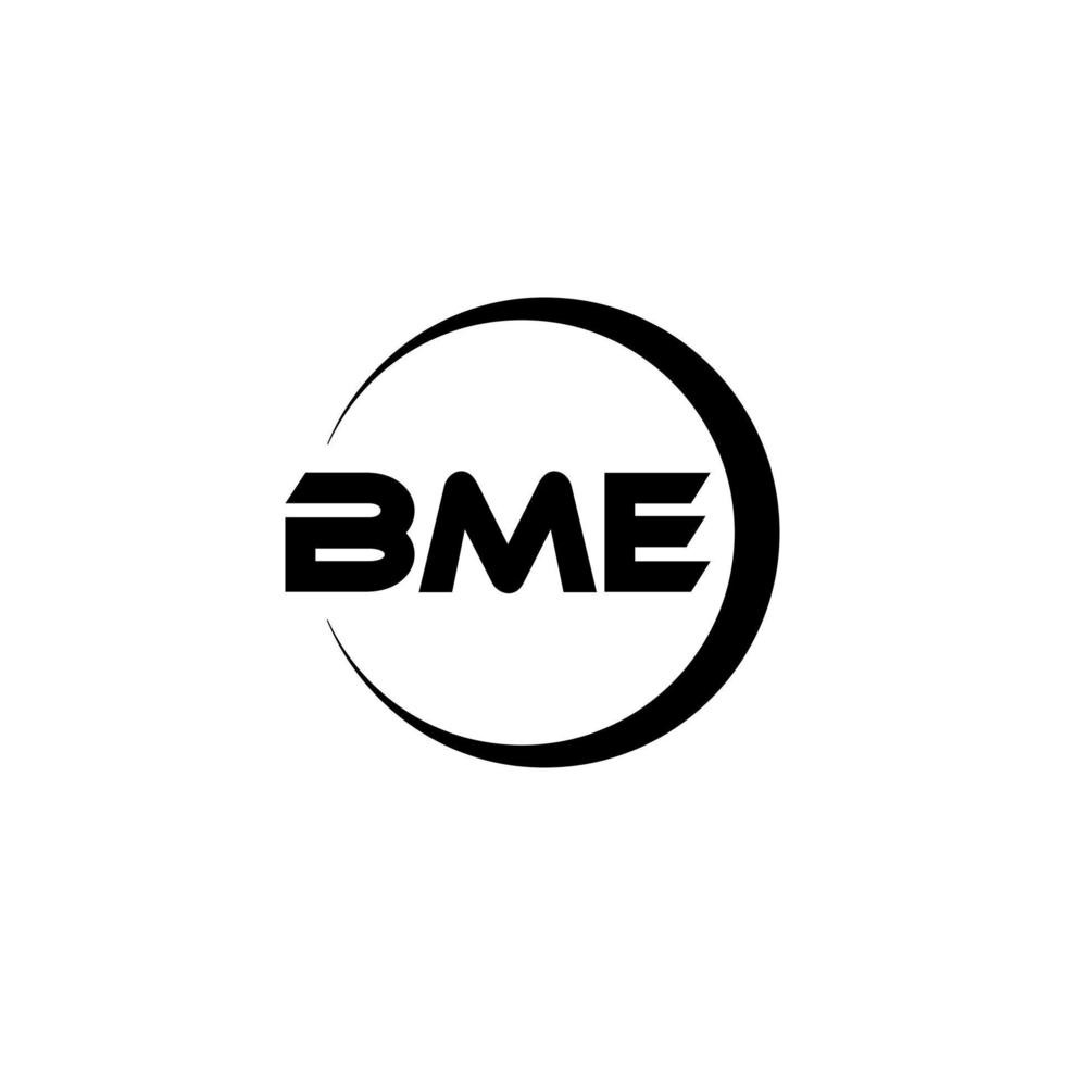 BME letter logo design in illustration. Vector logo, calligraphy ...