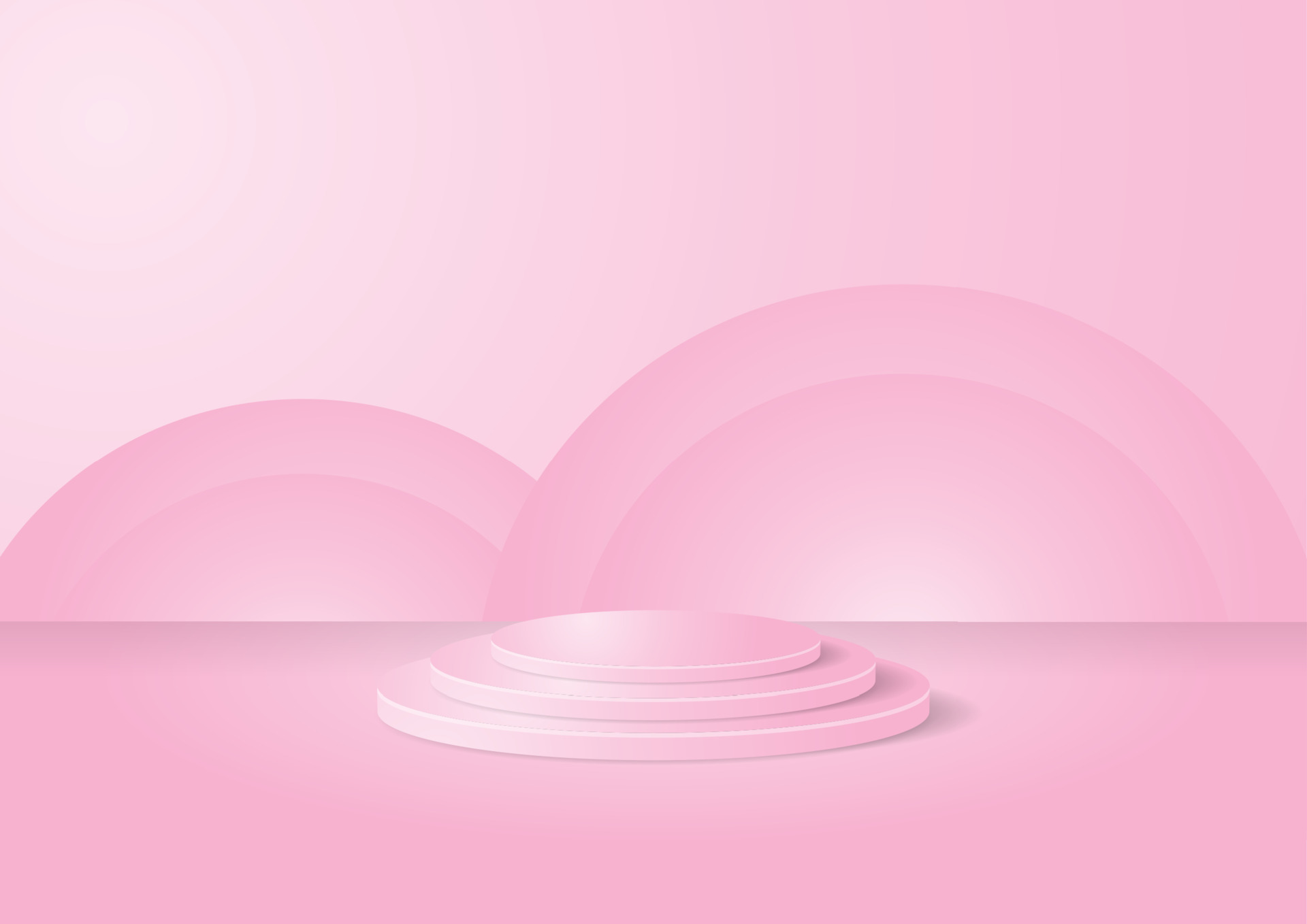 Vector Graphic Illustration Modern Minimalist 3d Realistic Podium Pink