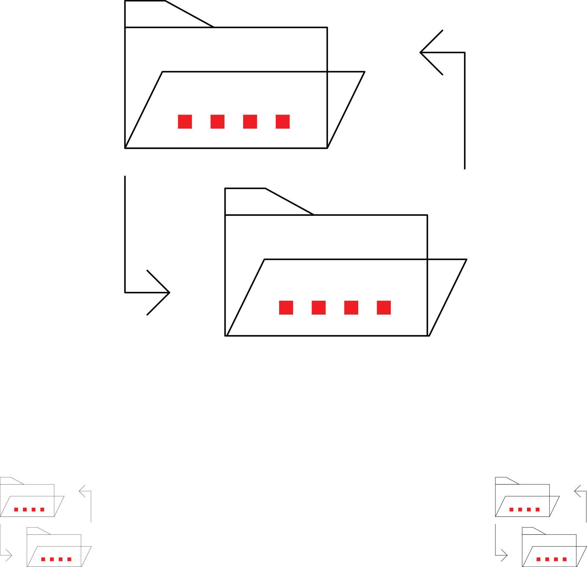 Folder Document File File Sharing Sharing Bold and thin black line icon set 13502756 Vector Art ...
