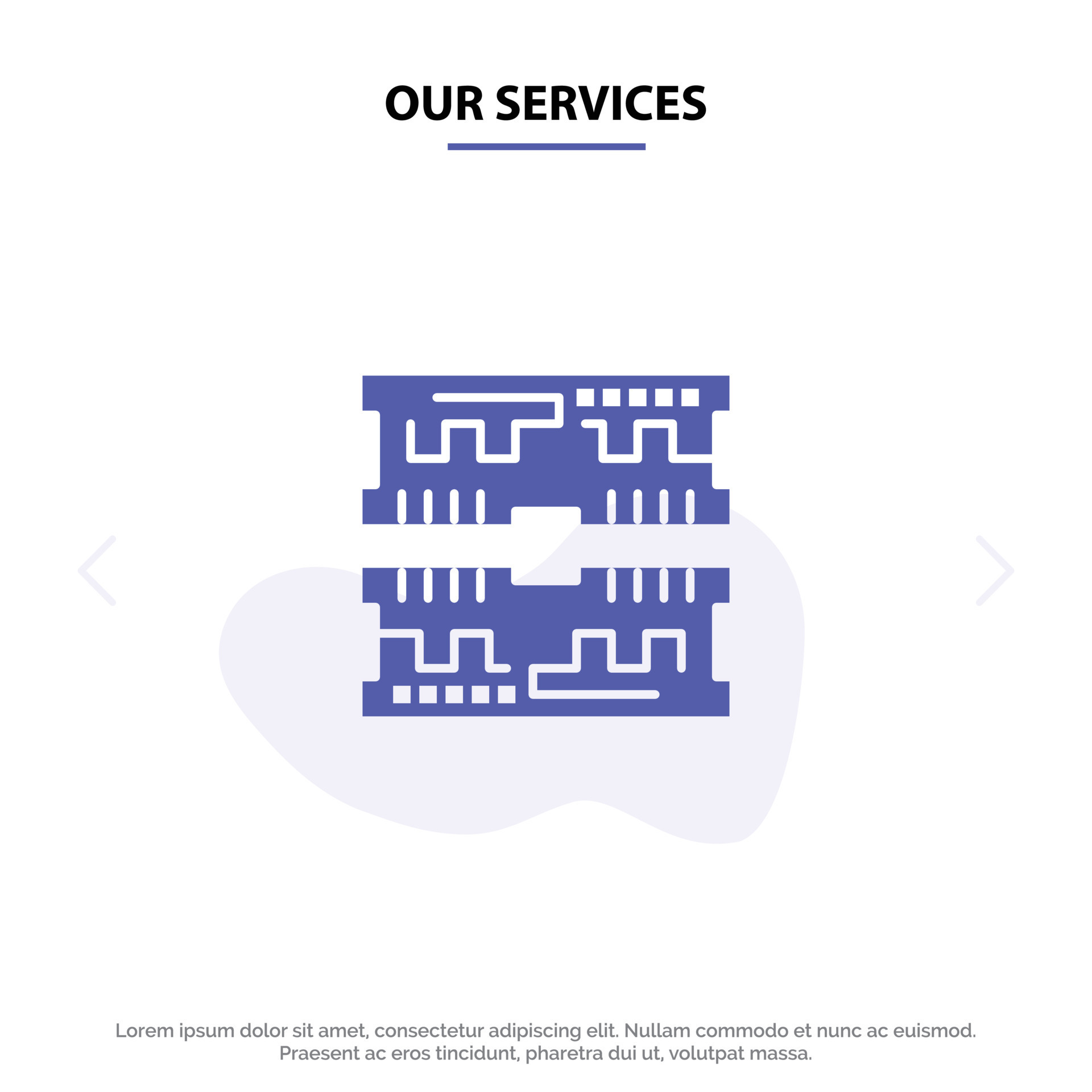 Our Services Cards Component Computer Solid Glyph Icon Web Card Template 13503284 Vector Art At