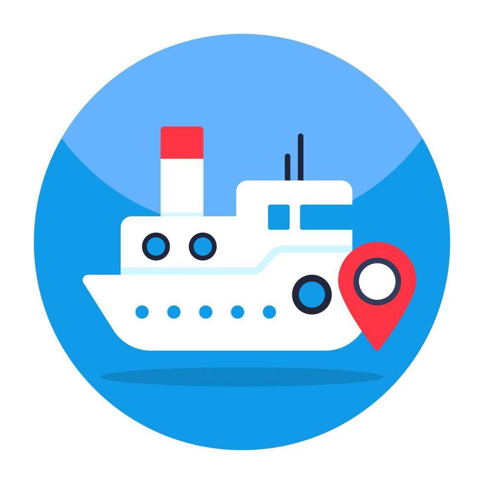 Map Pin With Ship Icon Of Boat Location 13506134 Vector Art At Vecteezy