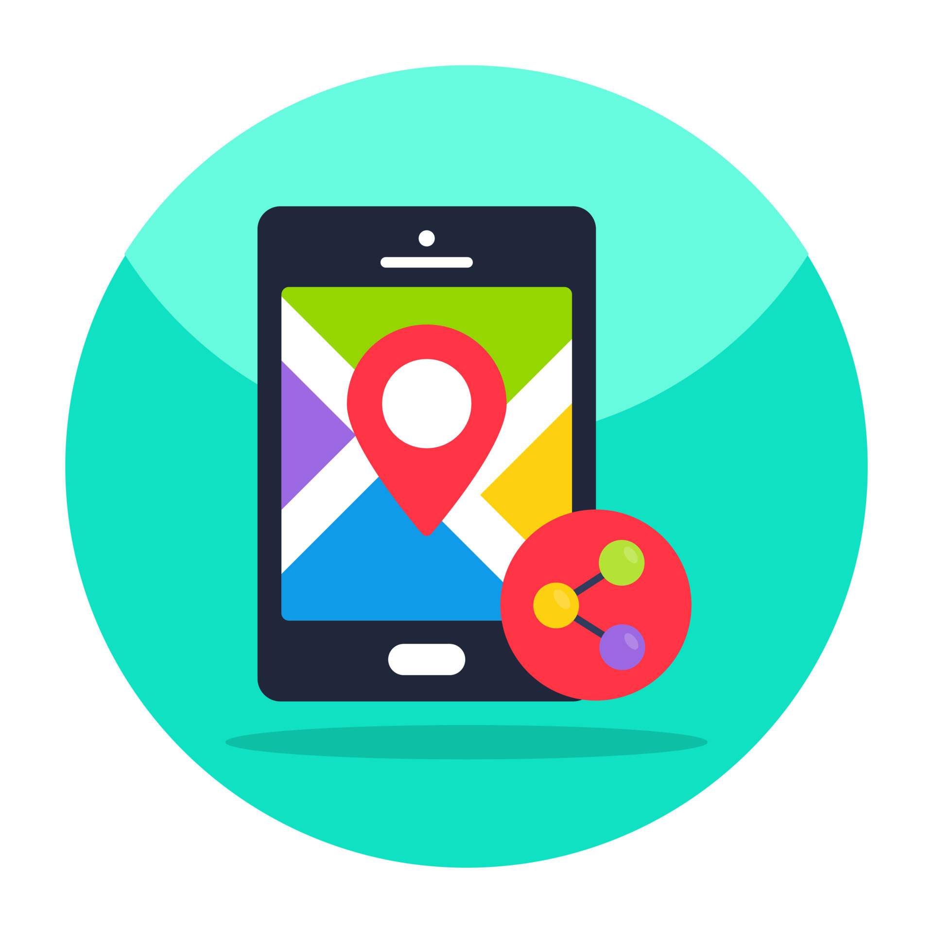 Map Pointer Inside Smartphone Icon Of Share Mobile Location 13506273