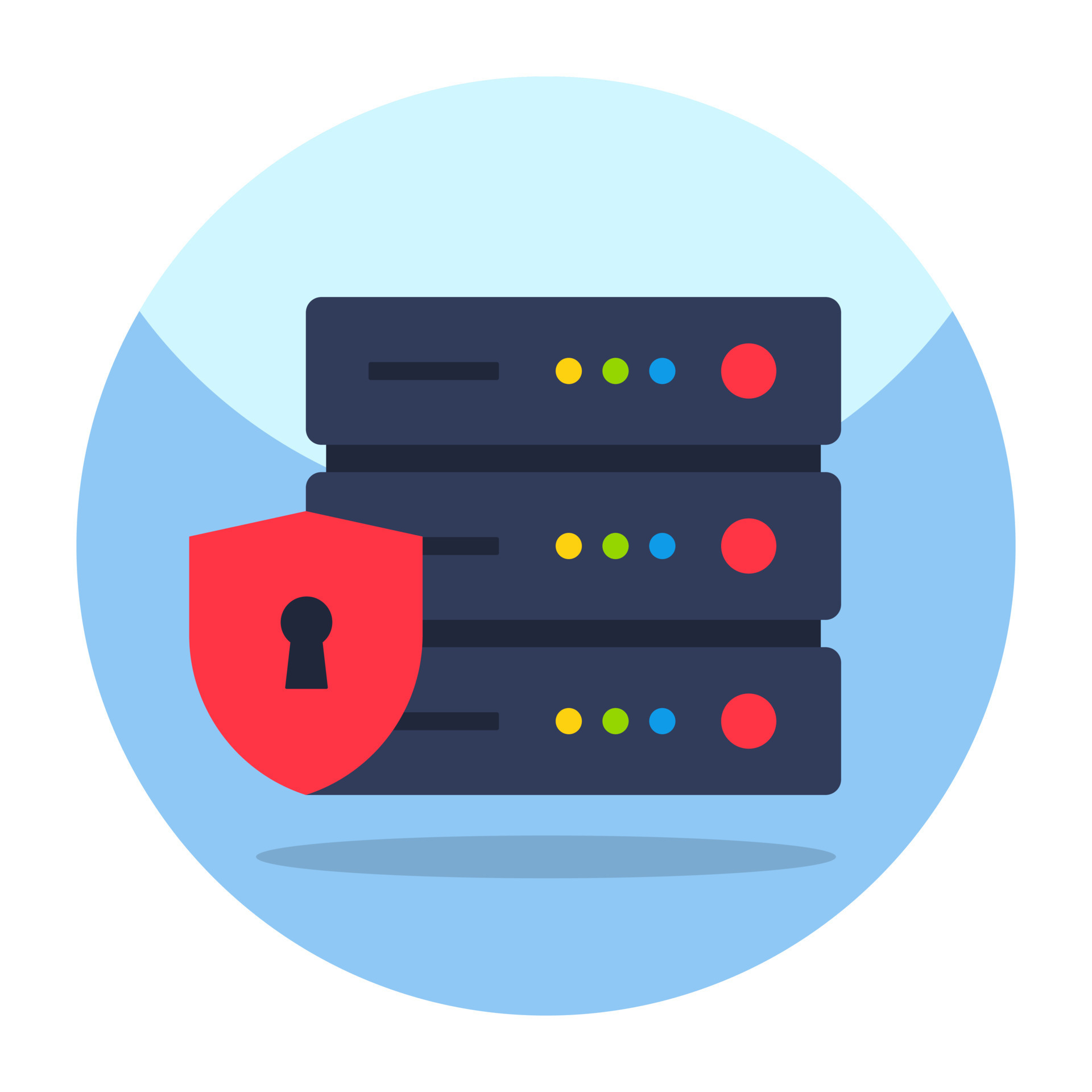 Flat Design Icon Of Server Security 13506351 Vector Art At Vecteezy