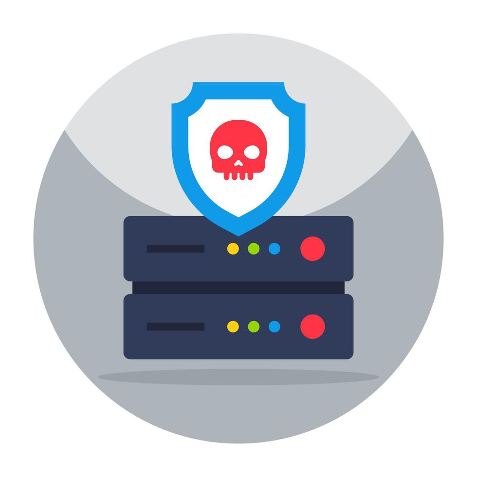 Flat Design Icon Of Server Hacking 13506368 Vector Art At Vecteezy