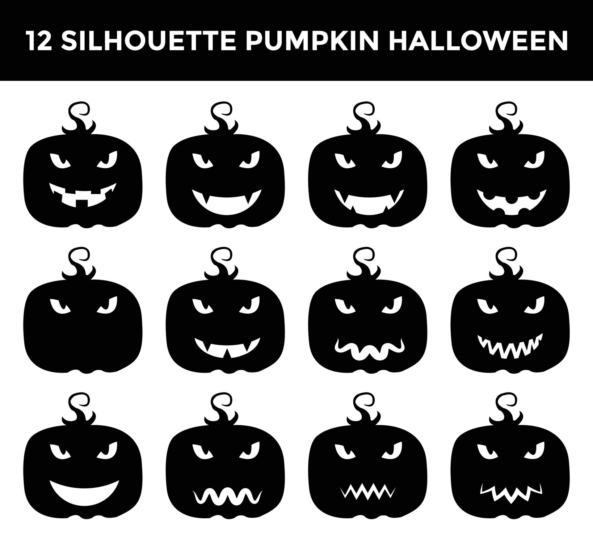 pumpkin halloween silhouette element design 13508393 Vector Art at Vecteezy