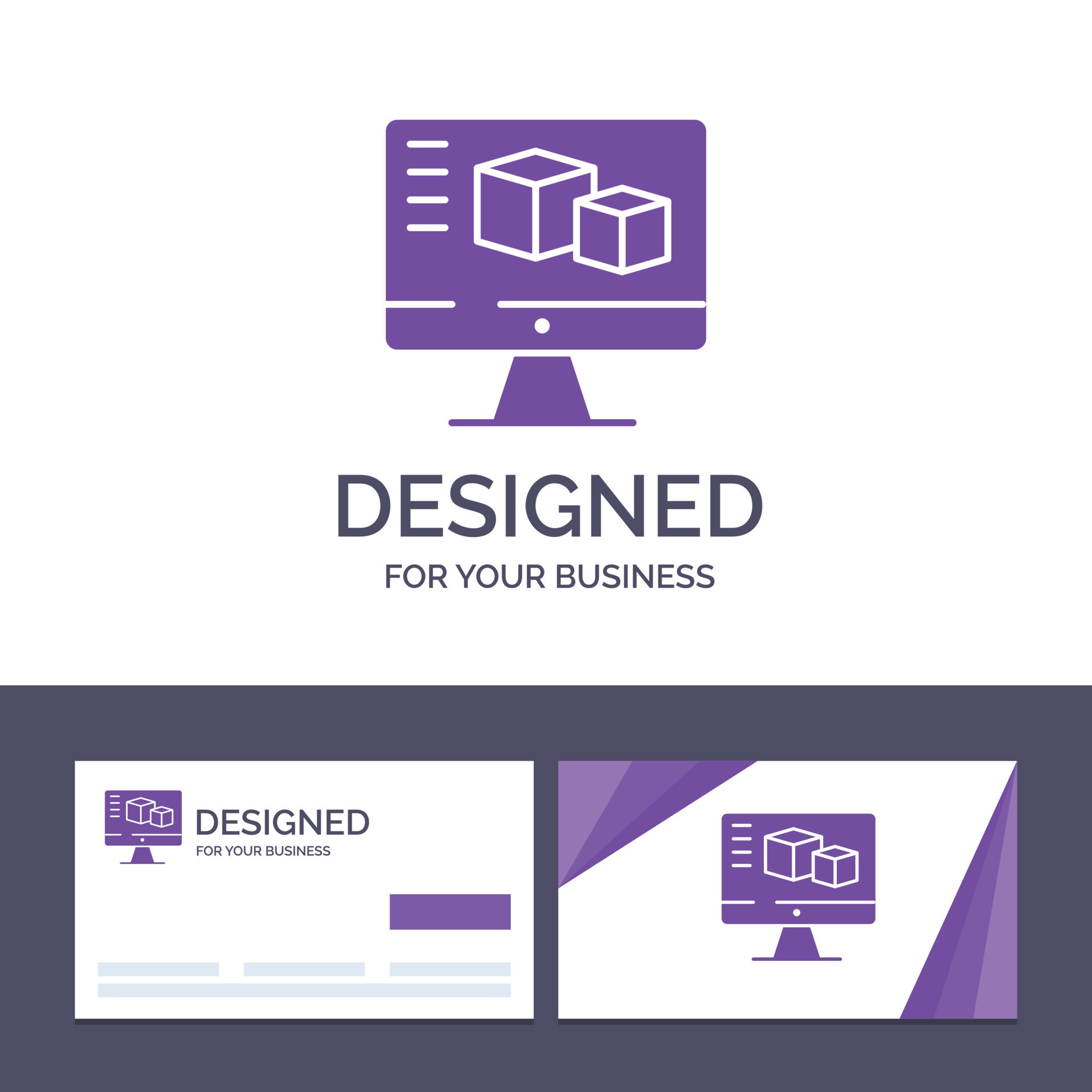 Creative Business Card And Logo Template Computer Monitor Box Computing