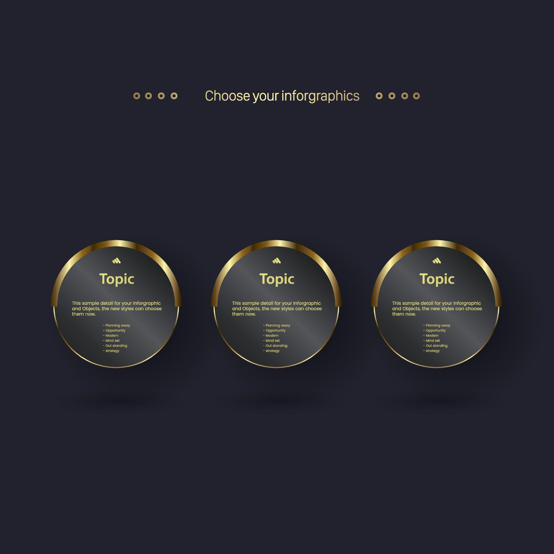 SET of three dark Premium buttons design and Exclusive black banners ...