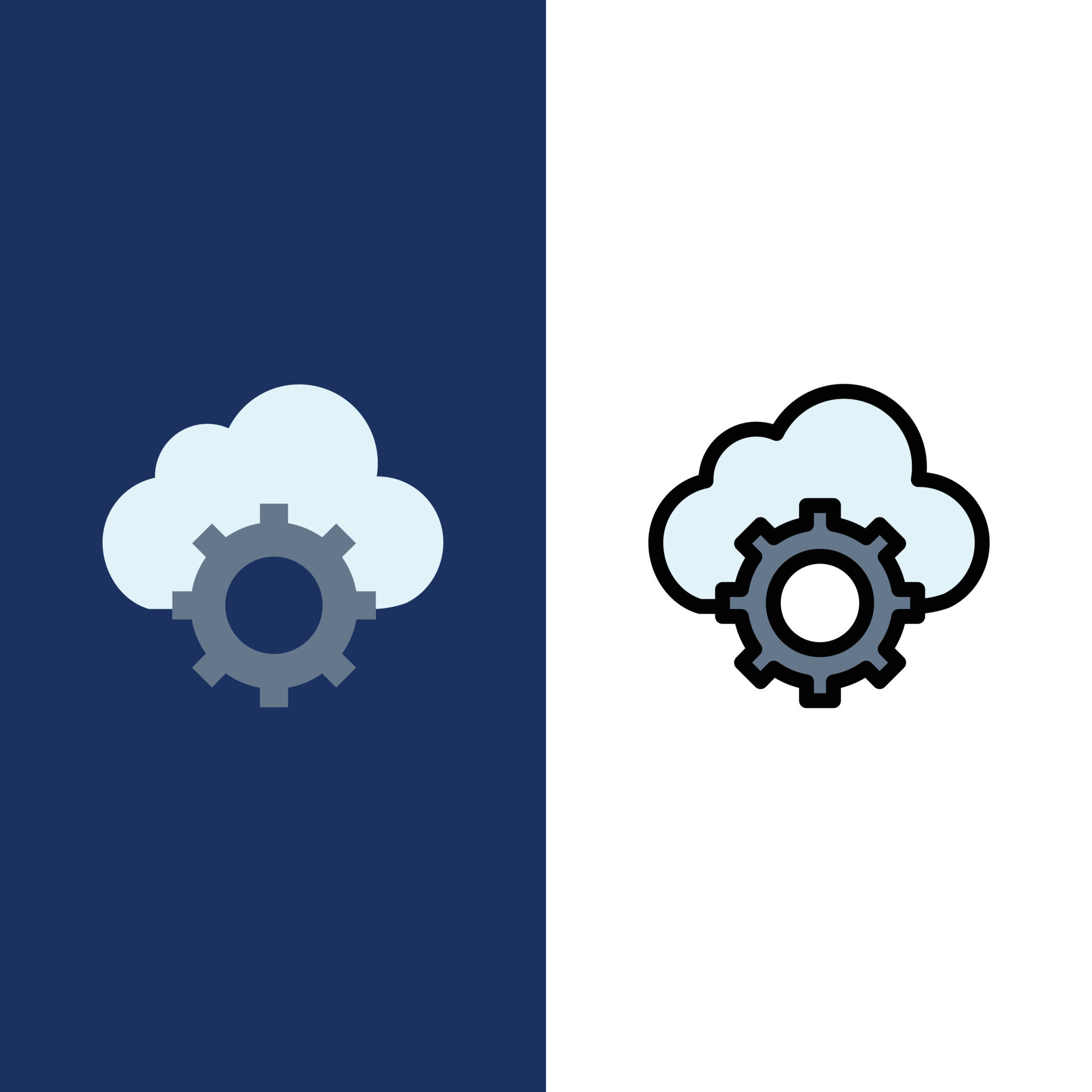Cloud Cloudcomputing Cloudsettings Icons Flat And Line Filled Icon Set