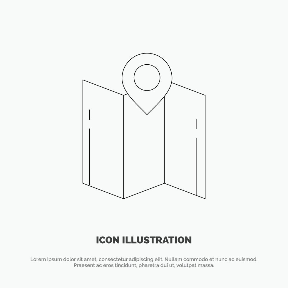 Map Direction Location Navigation Pointer Line Icon Vector 13508808 Vector Art At Vecteezy