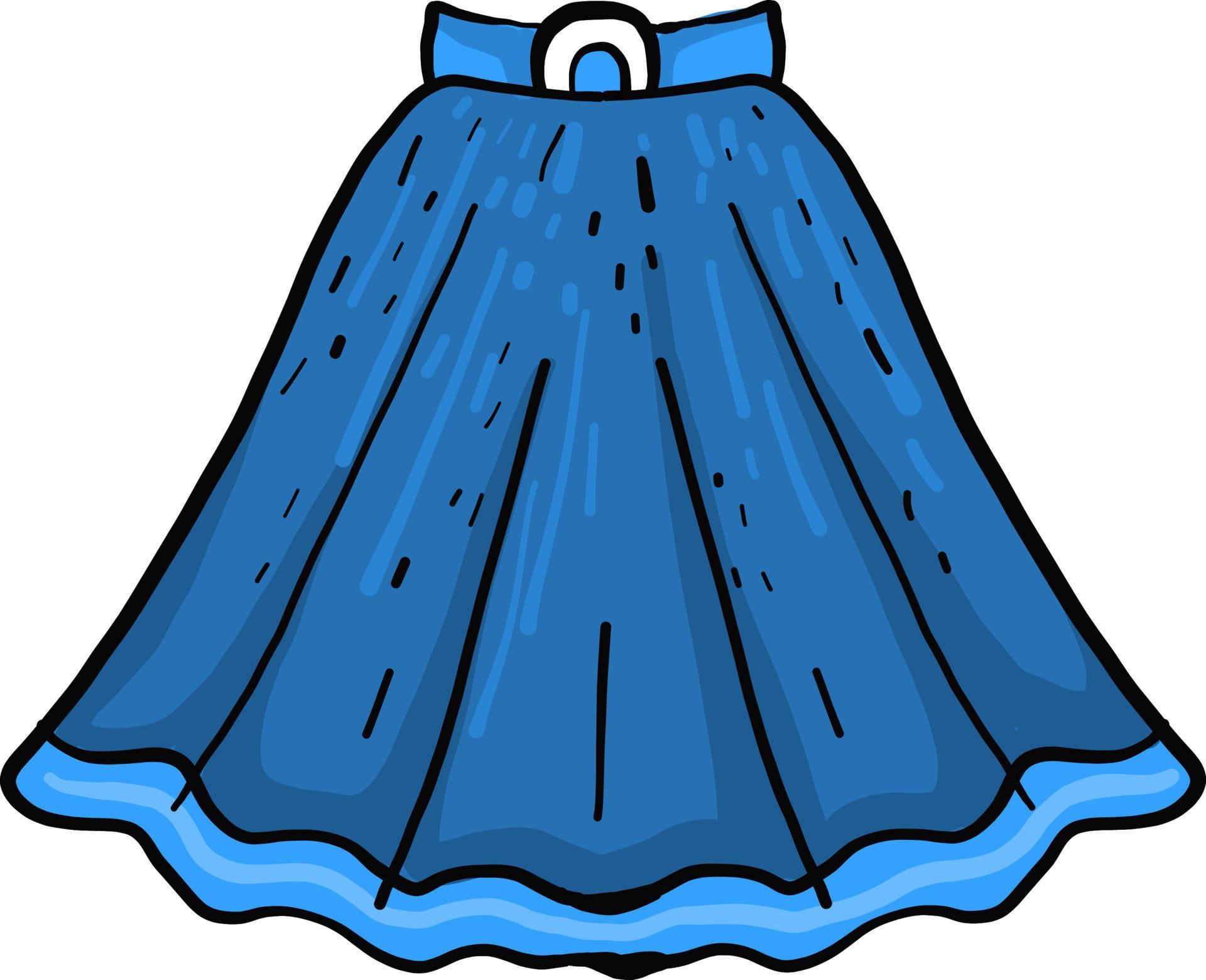 Blue skirt, illustration, vector on white background. 13510154 Vector ...