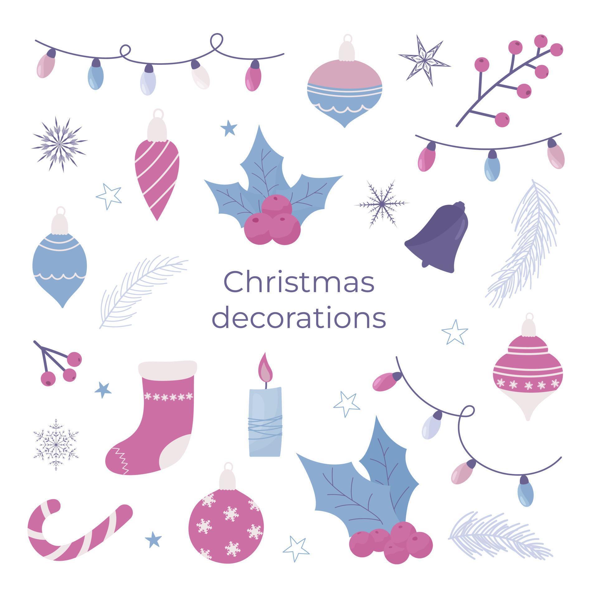 set of christmas decorations 13511206 Vector Art at Vecteezy