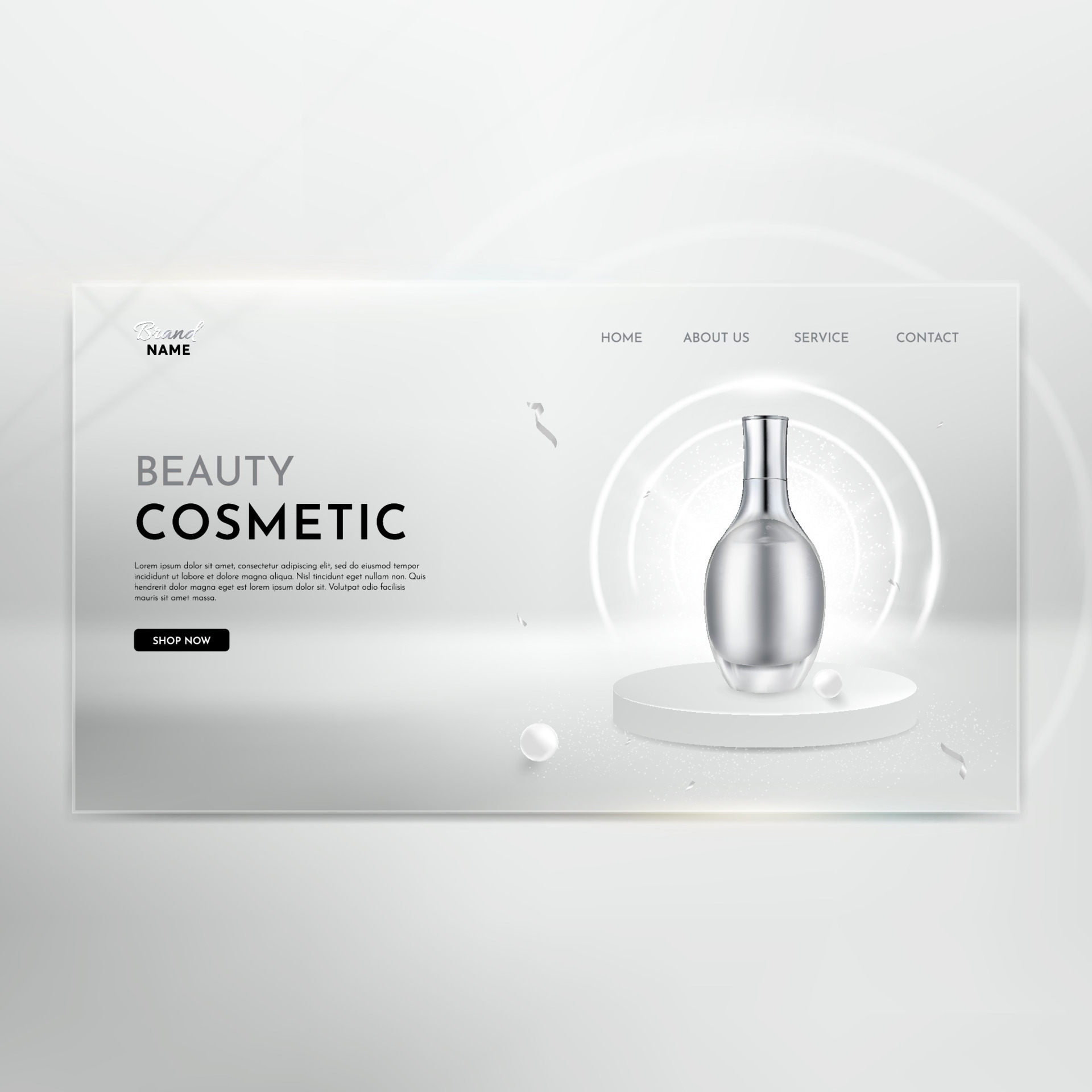 Realistic Beauty Cosmetic Product Landing Page 13512812 Vector Art At