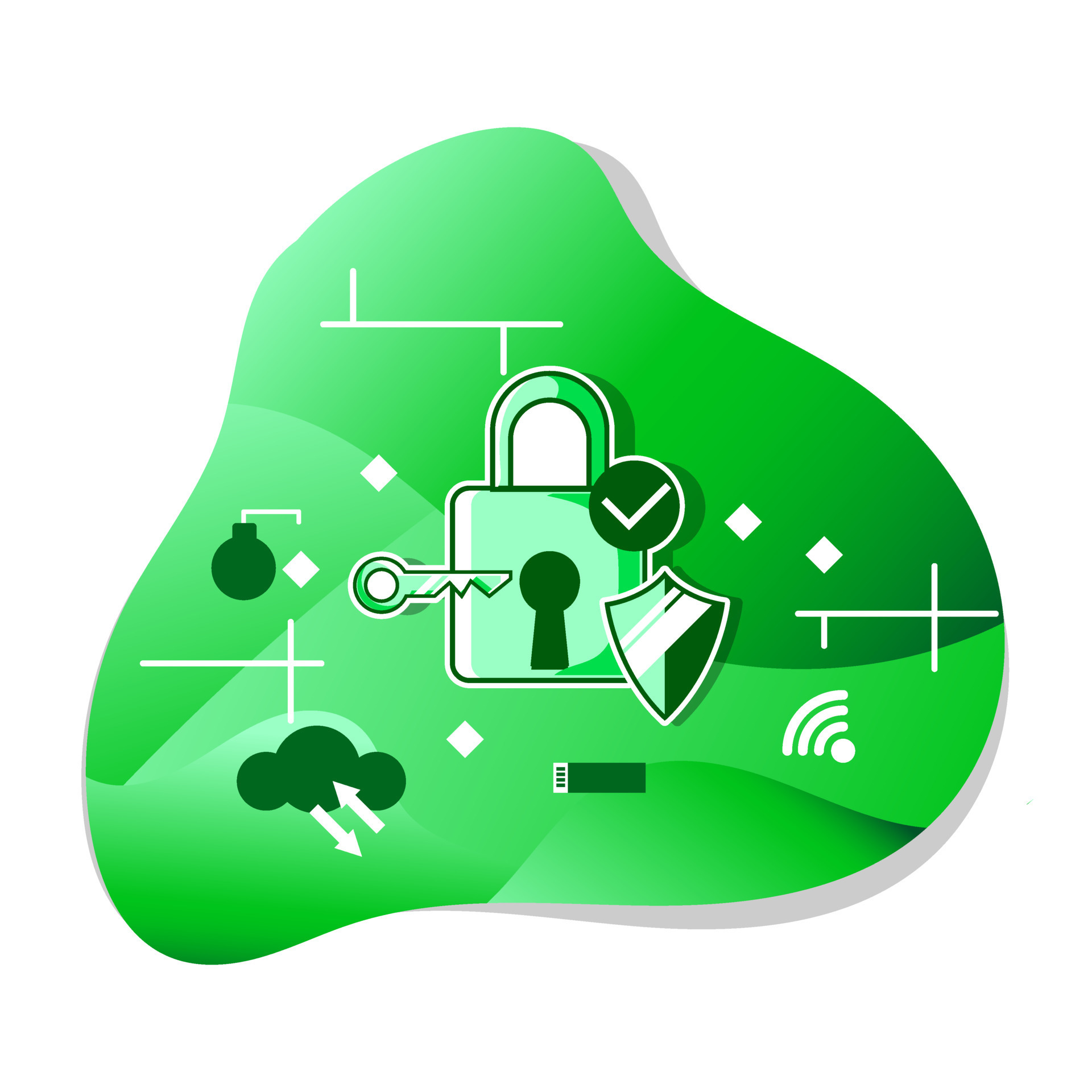 Premium Vector L Vector Image Of Data Security Icon Collection Padlock White Background