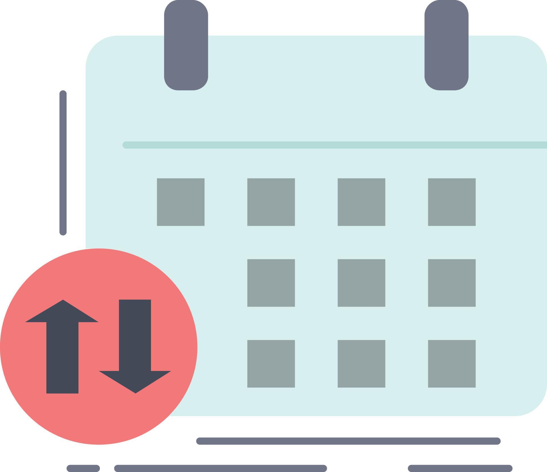 Schedule Classes Timetable Appointment Event Flat Color Icon Vector