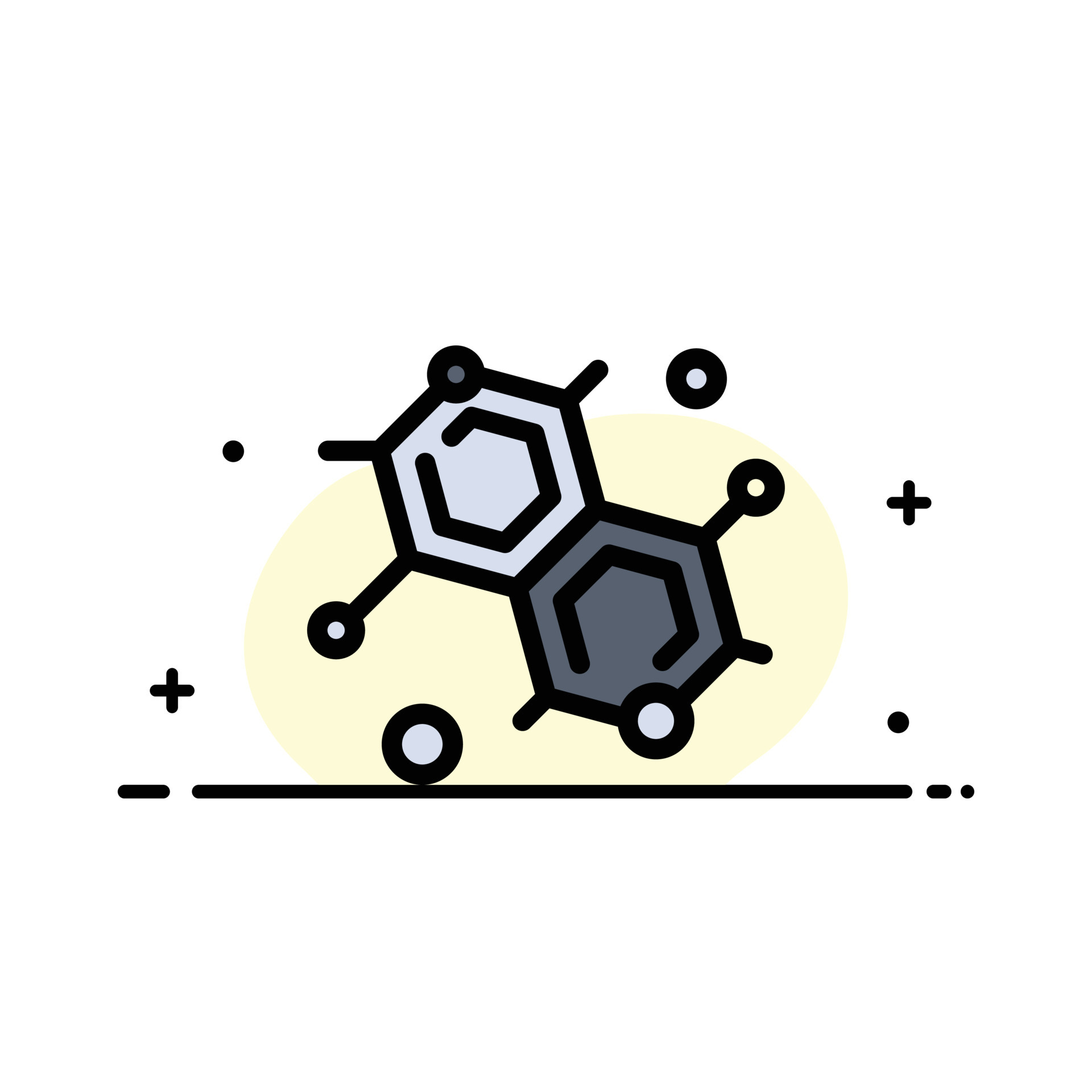Chemist Molecular Science Business Flat Line Filled Icon Vector Banner
