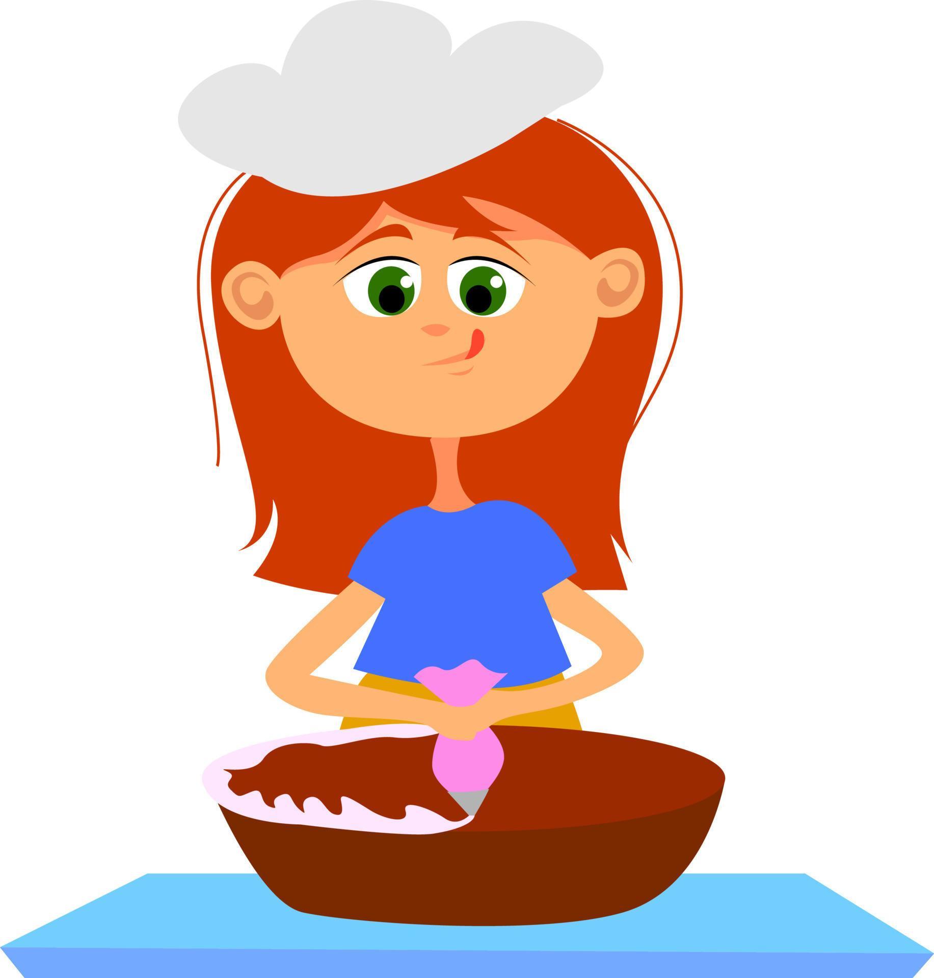 Girl With Red Hair Illustration Vector On White Background 13513943