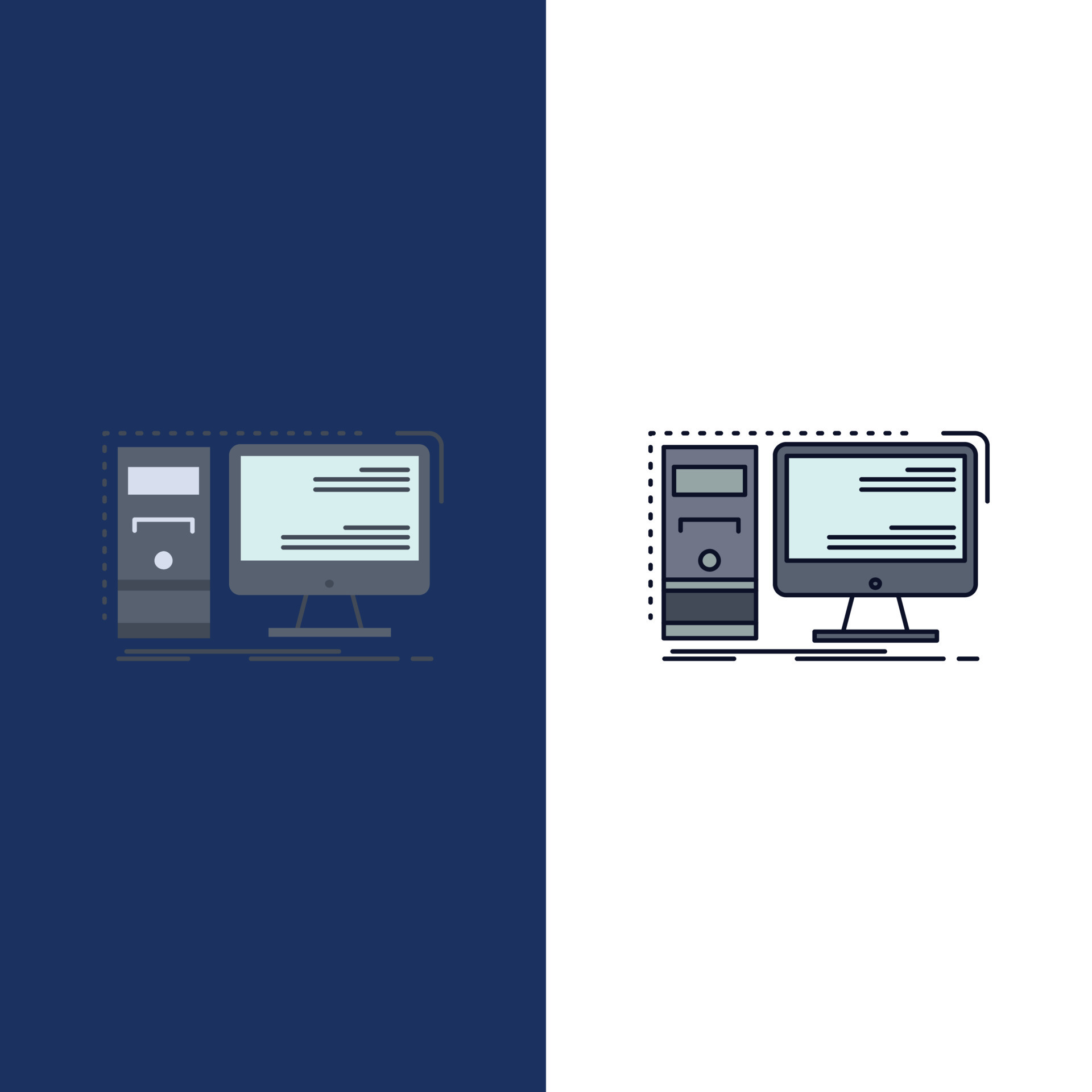 Computer Desktop Hardware Workstation System Flat Color Icon Vector 13514228 Vector Art At Vecteezy