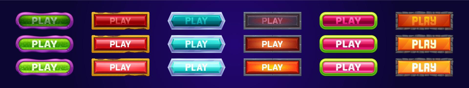 Play Buttons For Game Menu Interface 13515210 Vector Art At Vecteezy