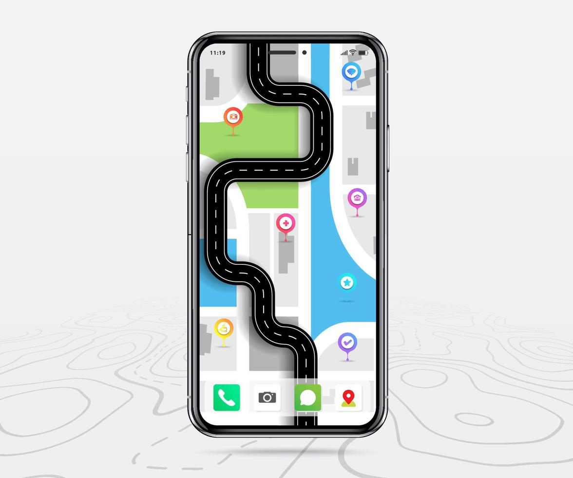 Map Gps Navigation App Ux Ui Concept Mobile Map Application