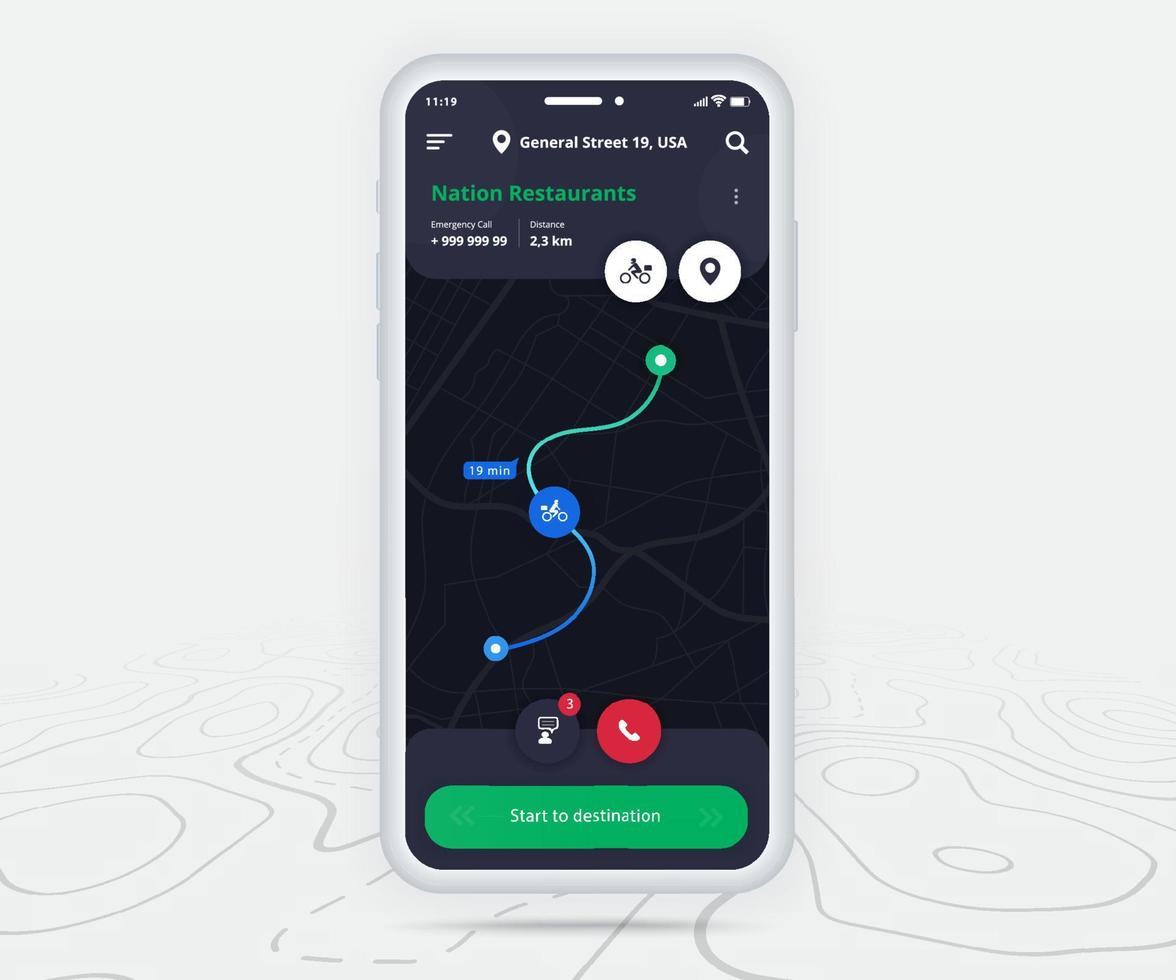 Map Gps Navigation Ux Ui Concept Smartphone Map Application