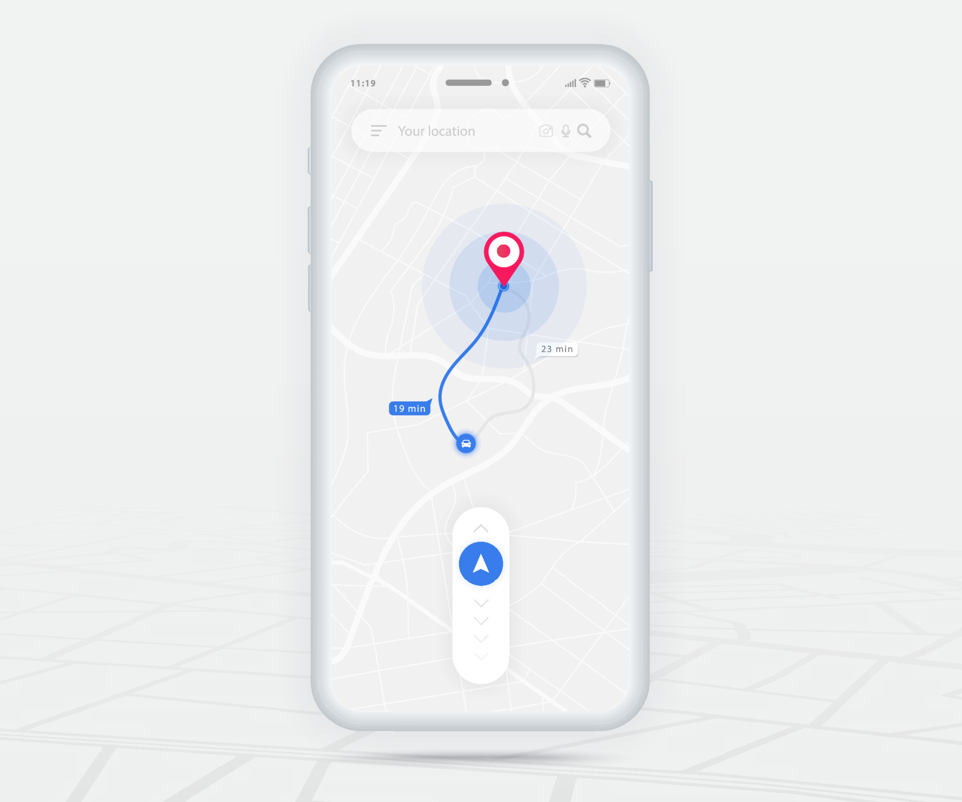 Map Gps Navigation App Ux Ui Concept Mobile Map Application Smartphone App Search Map
