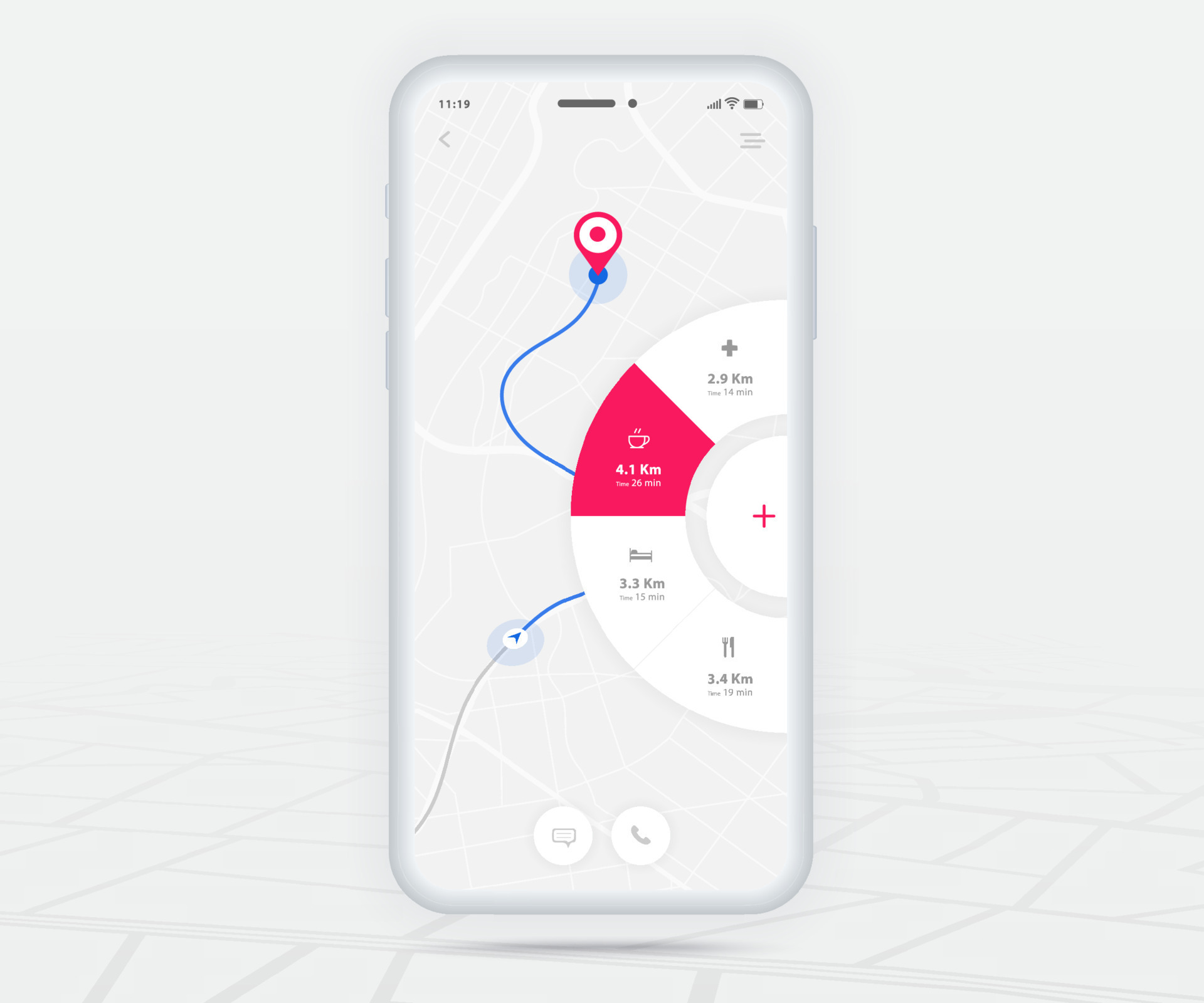 Map GPS navigation app ux ui concept, Mobile map application ...