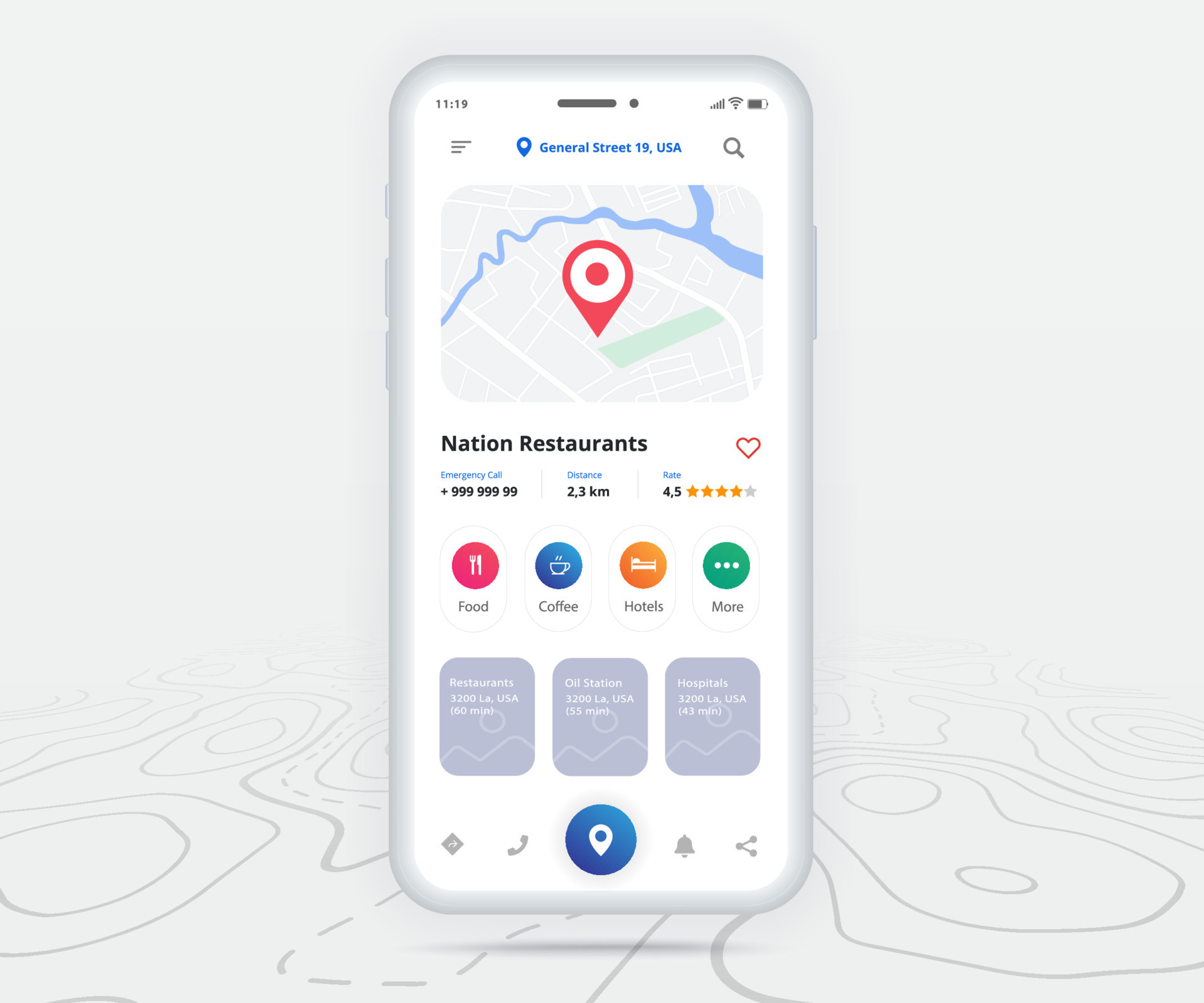 Map Gps Navigation Smartphone Map Application And Red Pinpoint Screen
