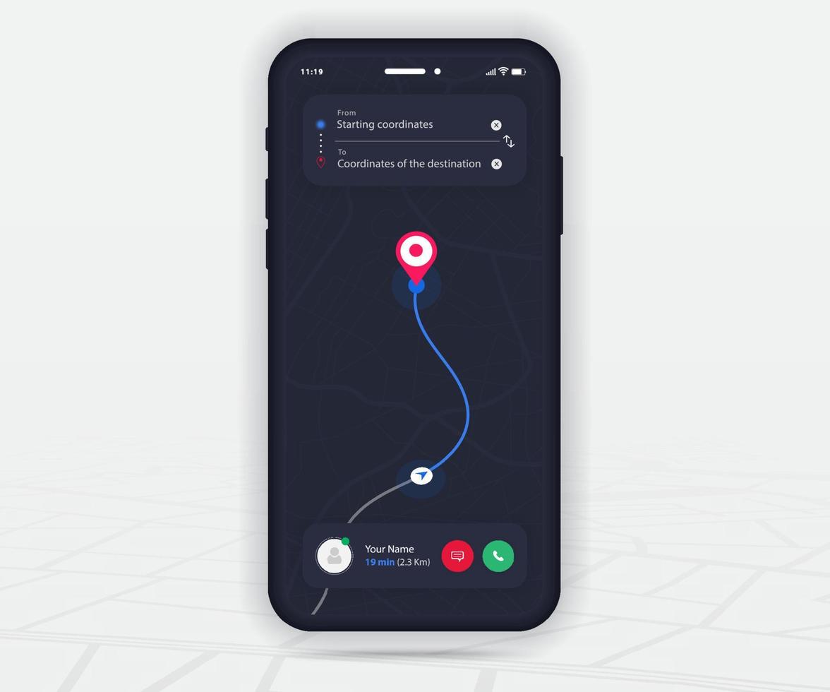 Map Gps Navigation App Ux Ui Concept Mobile Map Application Smartphone App Search Map
