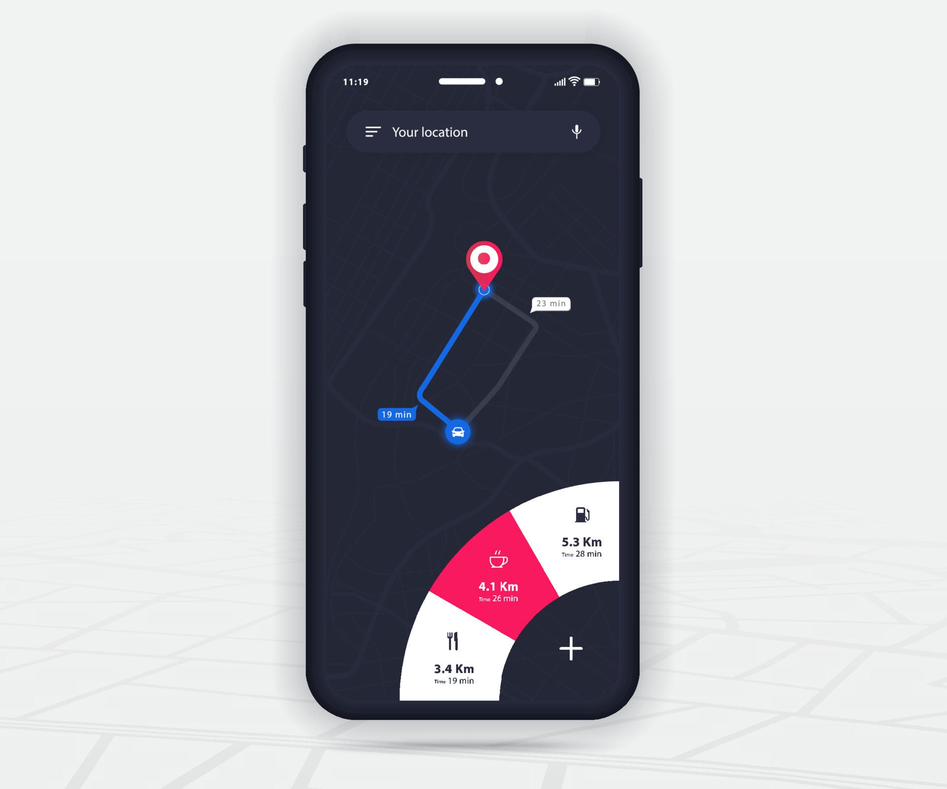 Map Gps Navigation App Ux Ui Concept Mobile Map Application Smartphone App Search Map