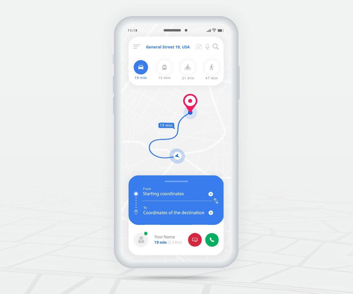 Map Gps Navigation App Ux Ui Concept Mobile Map Application