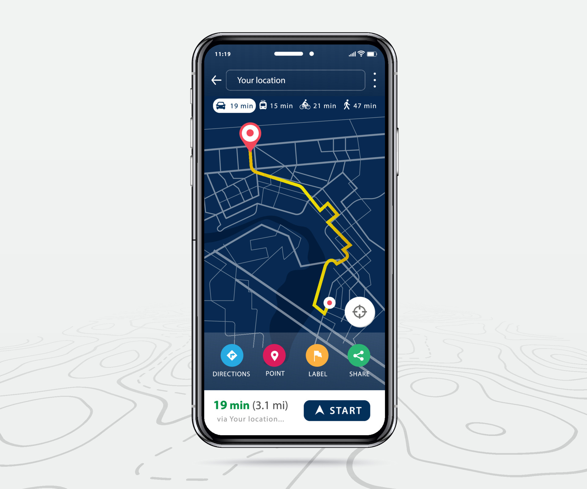 Map GPS navigation app ux ui concept, Mobile map application ... Map GPS navigation app ux ui concept, Mobile map application ...